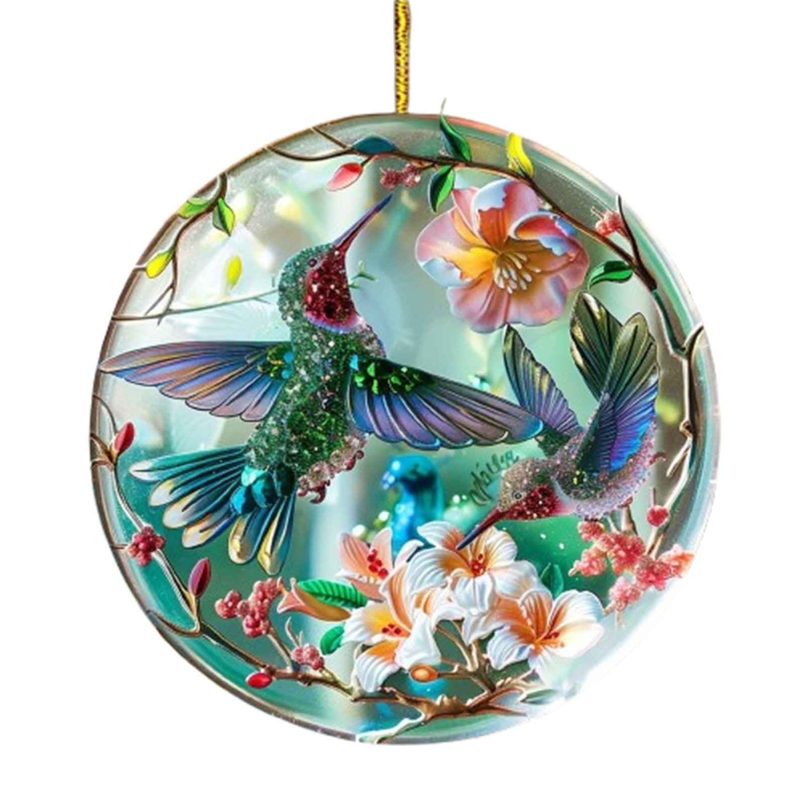 Summercome Hummingbird Stained Glass Suncatcher - 4 inch Birds Window ...