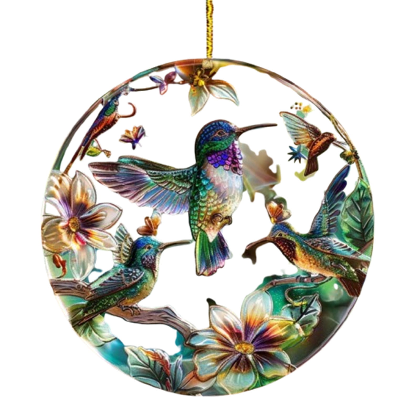 Summercome Hummingbird Stained Glass Suncatcher - 4 inch Birds Window ...