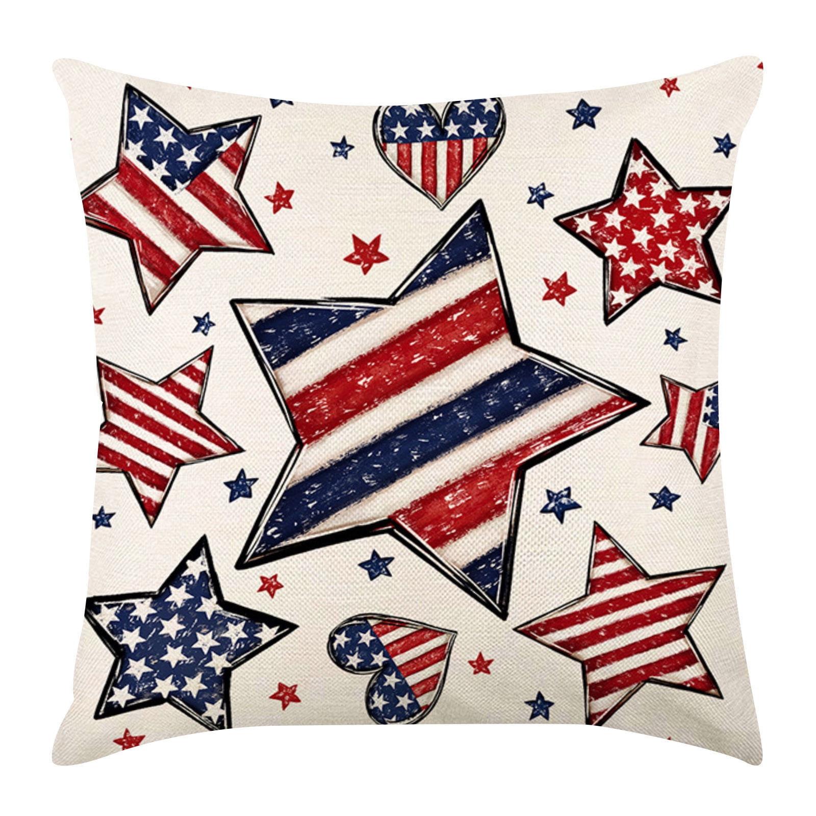 Summercome Patriotic Decor Throw Pillow Covers 18x18 in, 4th of July ...
