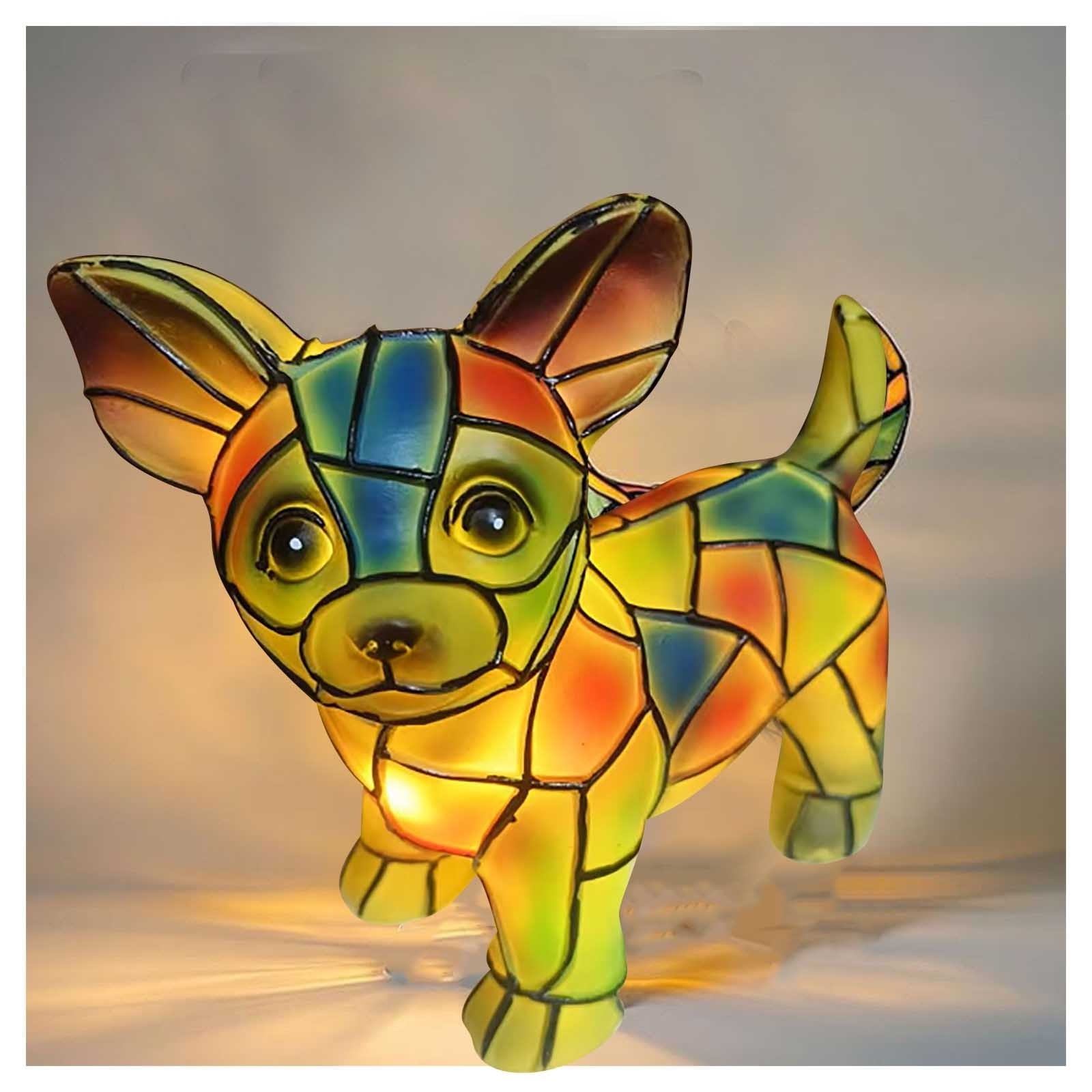 Summercome Retro Dogs Stained Resin Tabletop Night Light, Dog Series ...