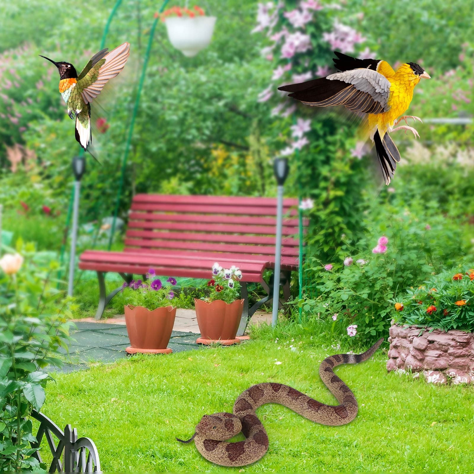 Summercome Rubber Snakes Fake Snake Rattlesnake - Realistic Snake Keep ...