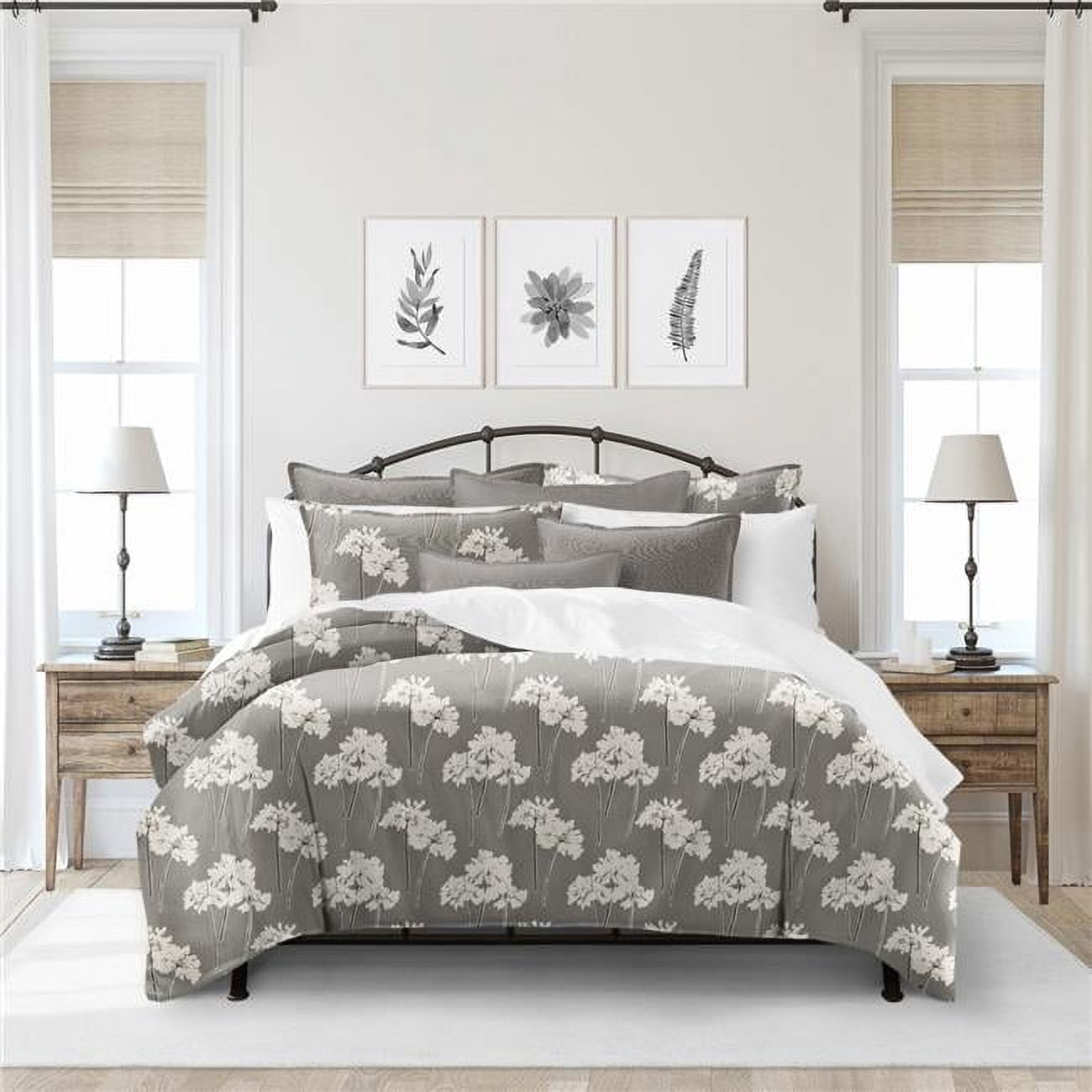 Summerfield Mocha Super Queen Comforter & 2 Pillow Shams Set - 3 Piece ...