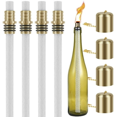 Mainstays 4-Pack 8.07 inch Replacement Fiberglass Torch Wicks White ...