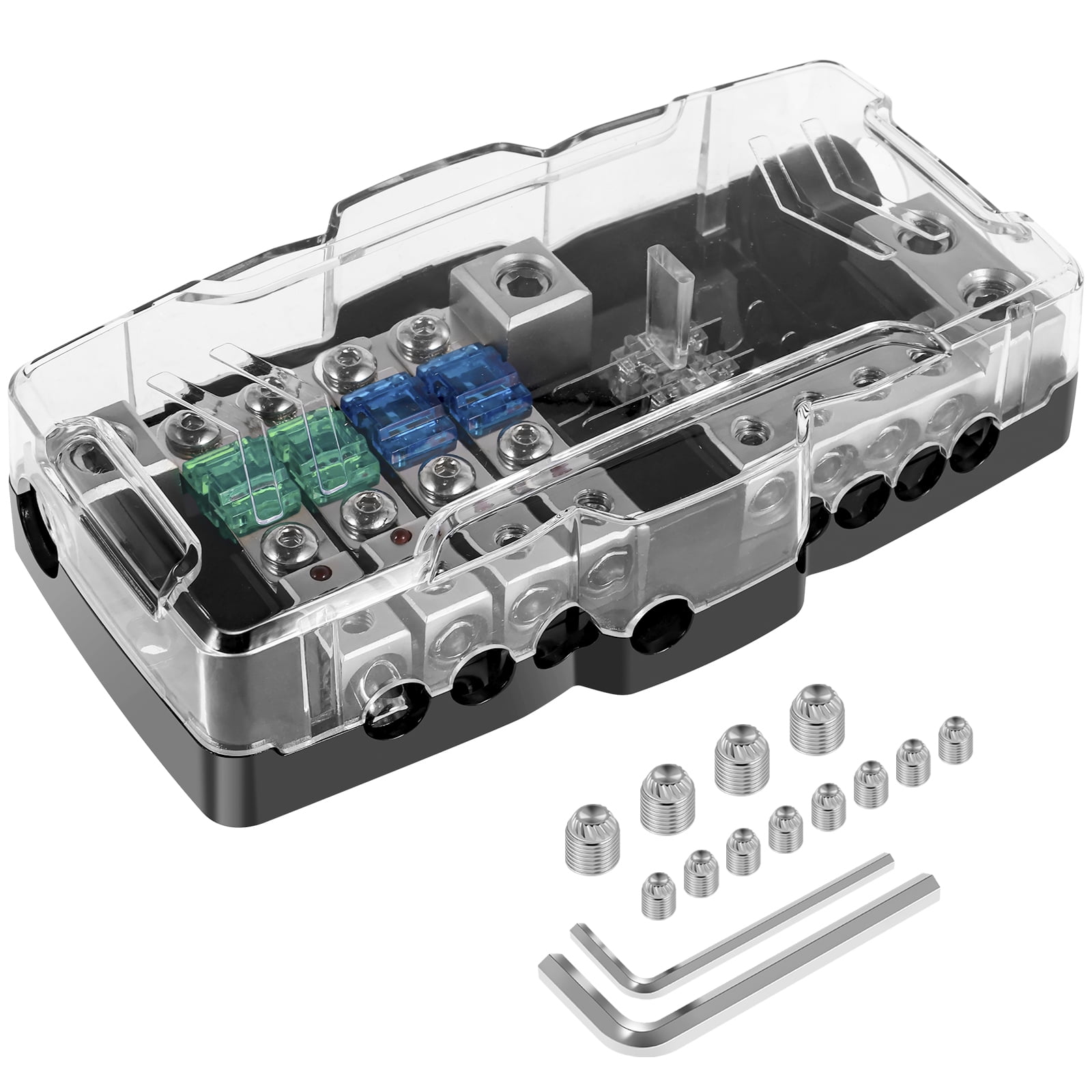 Summerkimy 4 Way Power Distribution Block Zinc Alloy Car Audio Fuse ...