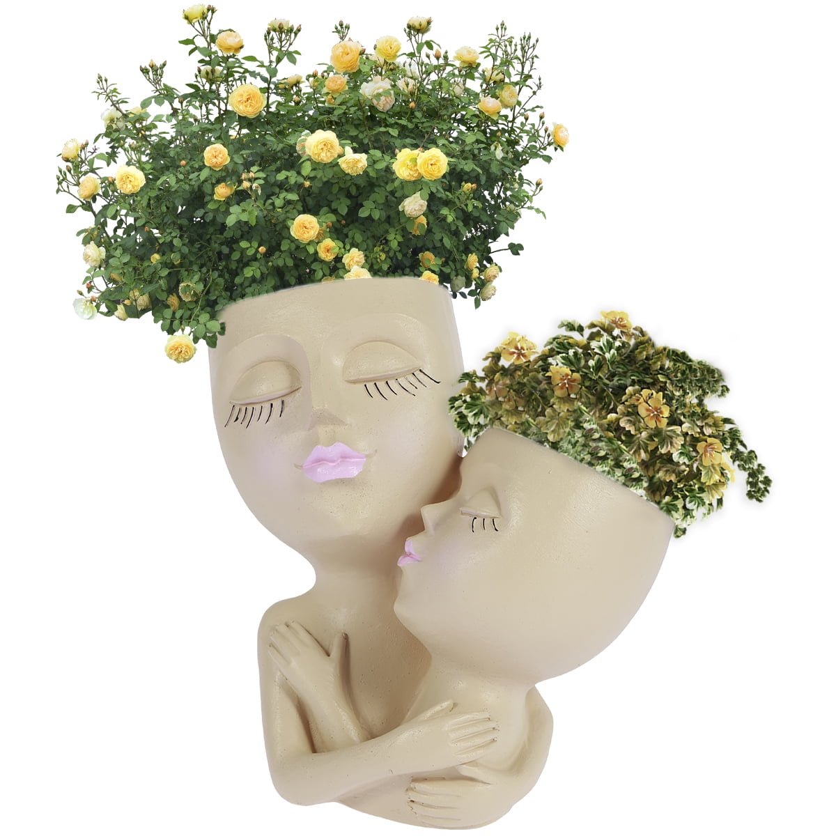 Ghojet Humanoid Flower Pots Cute Human Shaped Planter Drainage Resin ...