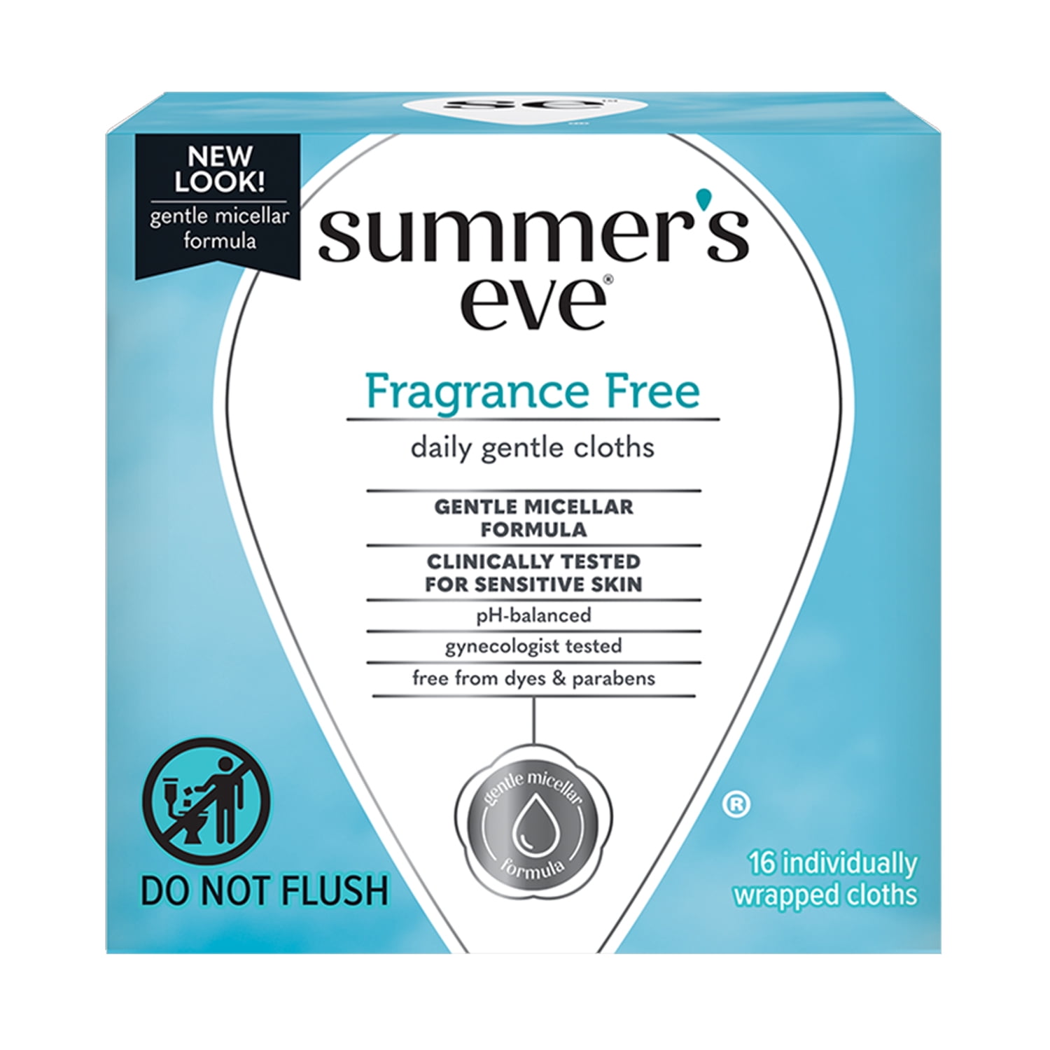 Summers Eve Fragrance Free Daily Gentle Individual Cloths 16 Count ...