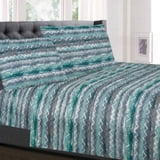 Summerset Green Zig Zag Printed 4-Piece 1500 Supreme Collection Sheet ...