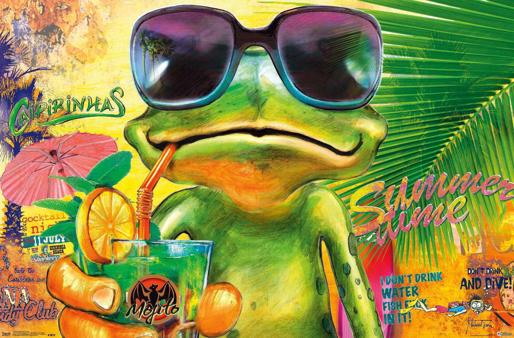 Summertime Frog Wall Poster, 14.725" x 22.375" - Walmart.com