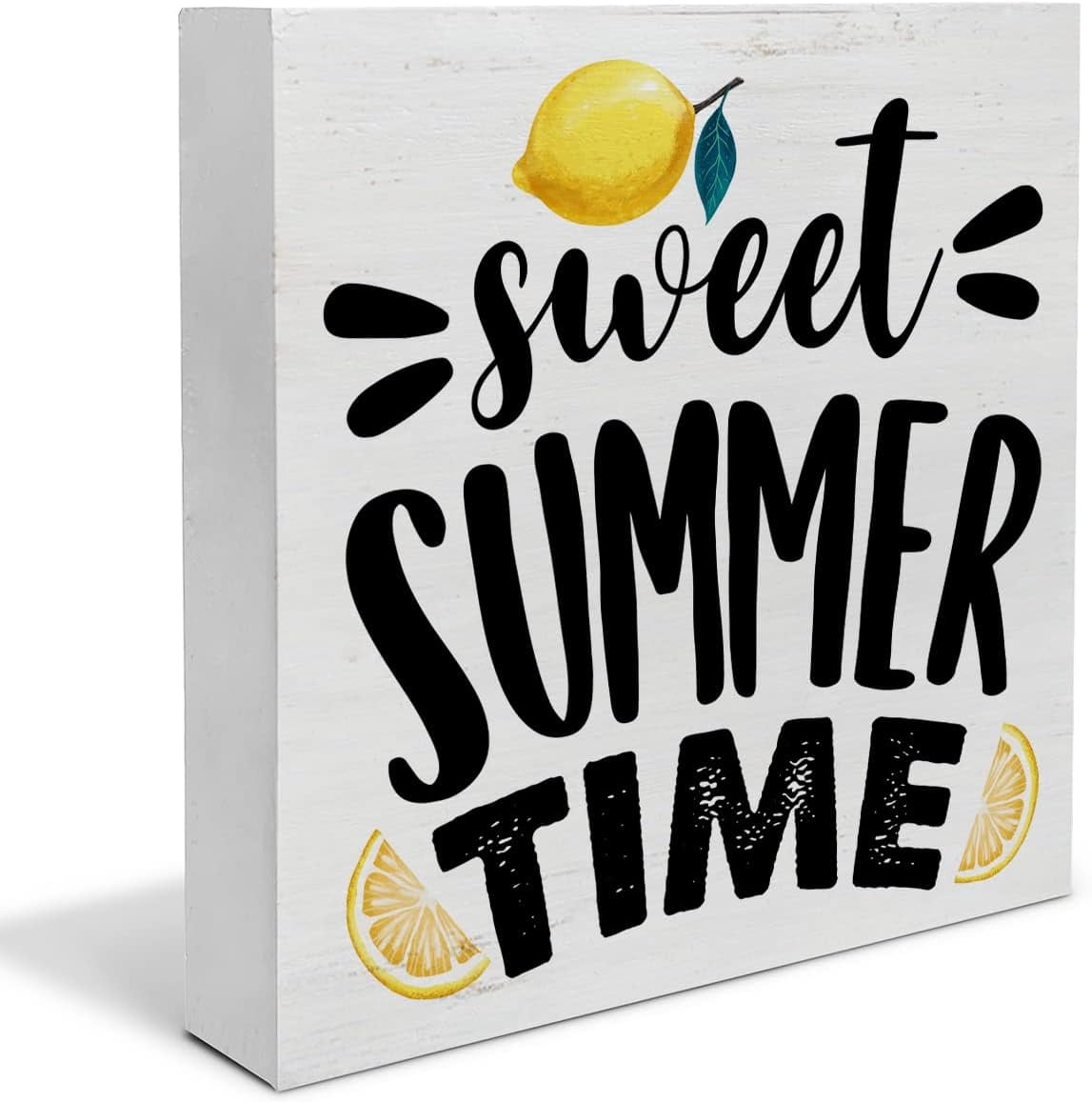 Summertime Lemon Wood Box Sign Art Decor Desk Sign Sweet Summer Time ...