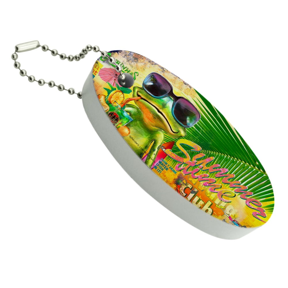 Summertime Vacation Frog Floating Keychain Oval Foam Fishing Boat Buoy ...