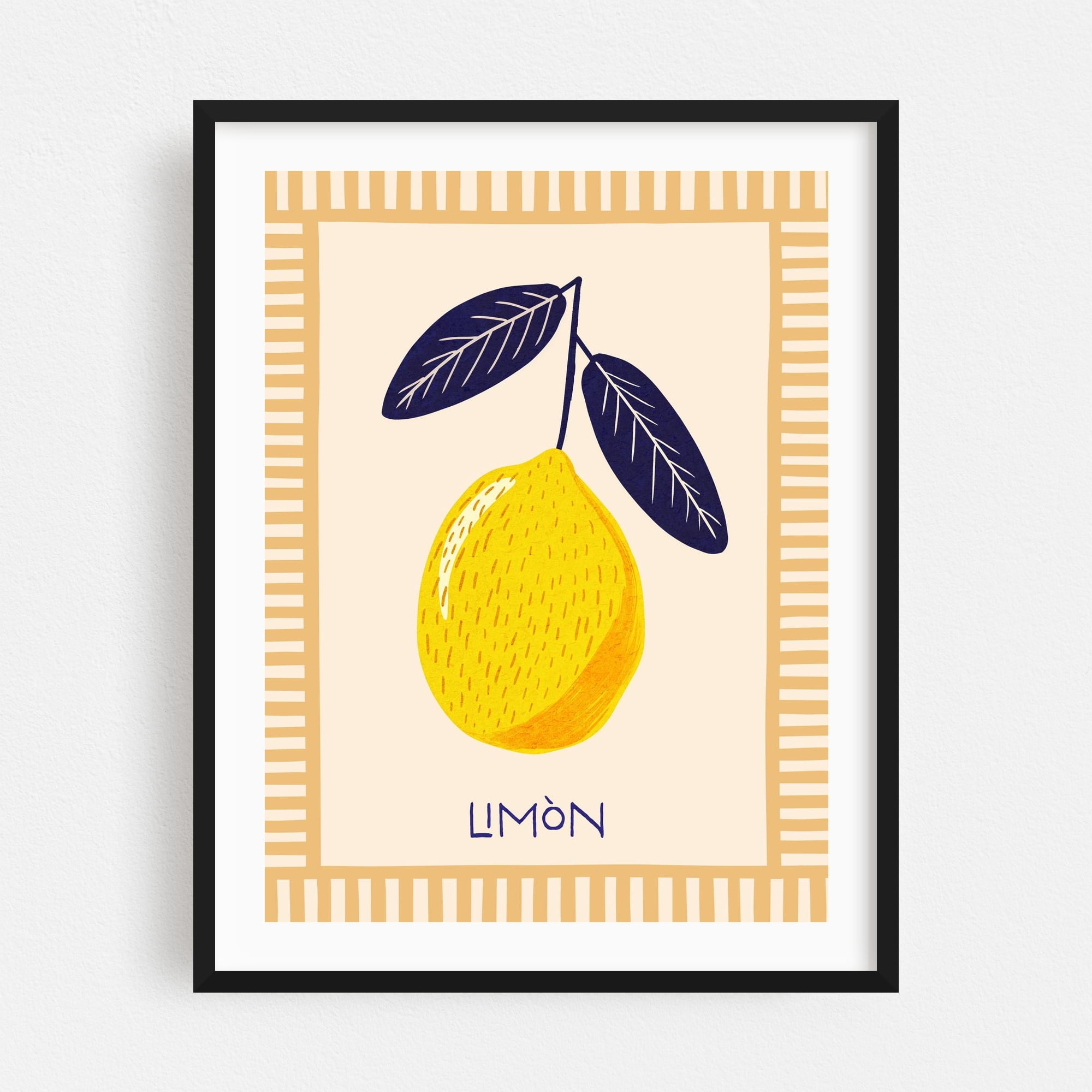 Summervibes - Limon - Illustration Lemon Fruit Kitchen Decor Botanical ...
