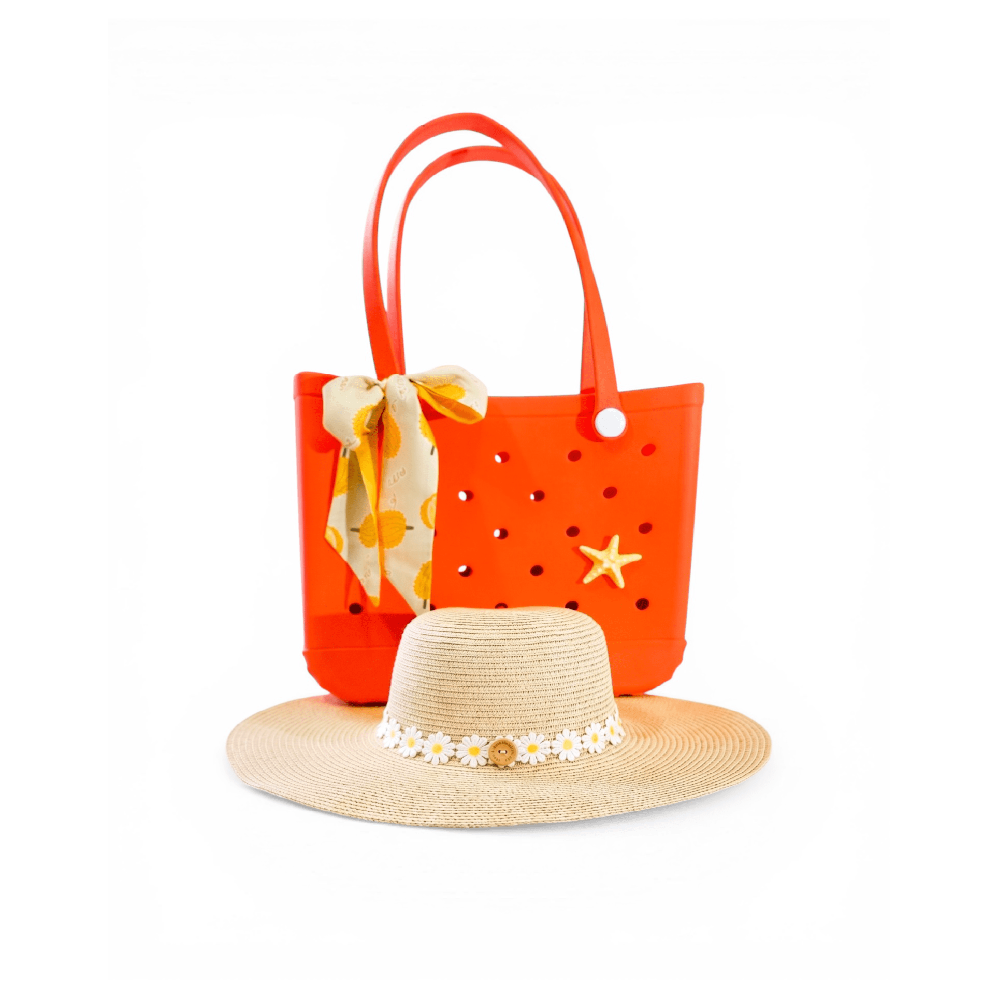 Summervibes Women’s Beach Tote and Hat Set – Waterproof EVA Bag with ...