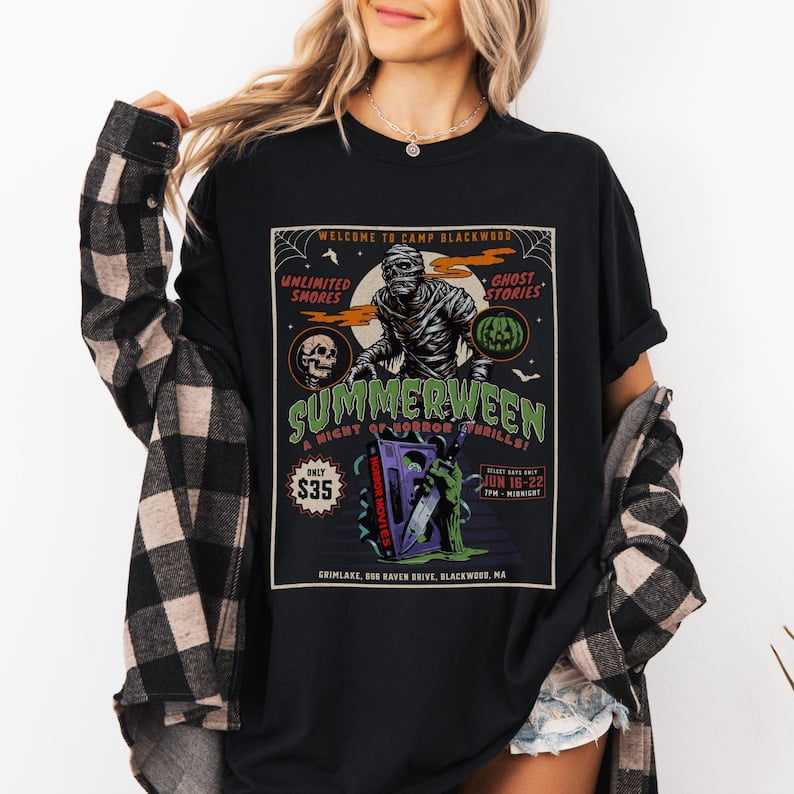 Summerween Mummy Folk Horror Shirt Slasher Summer Camp 80's Horror ...