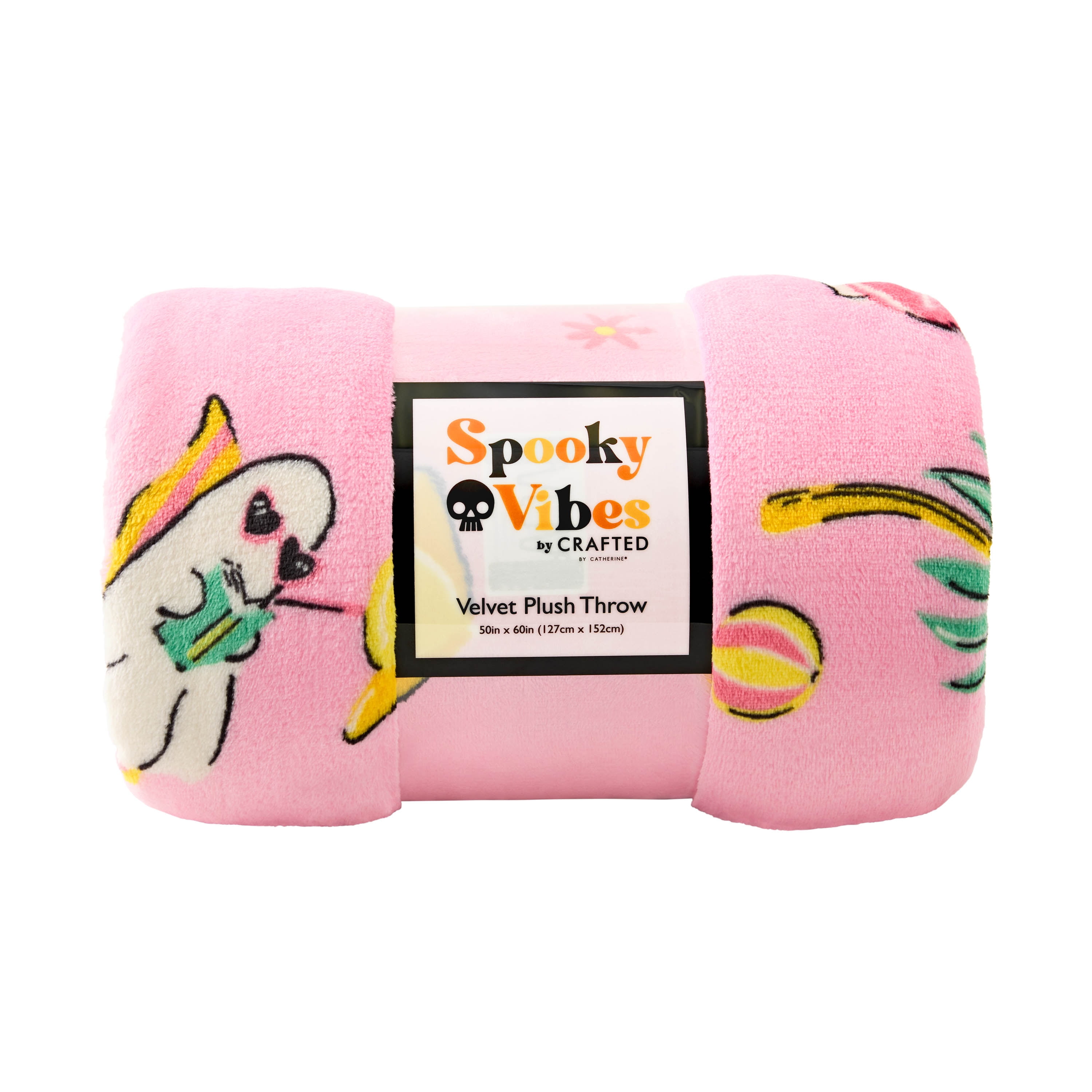 Summerween Velvet Plush Throw - Vacation Ghost Design, for All Ages ...