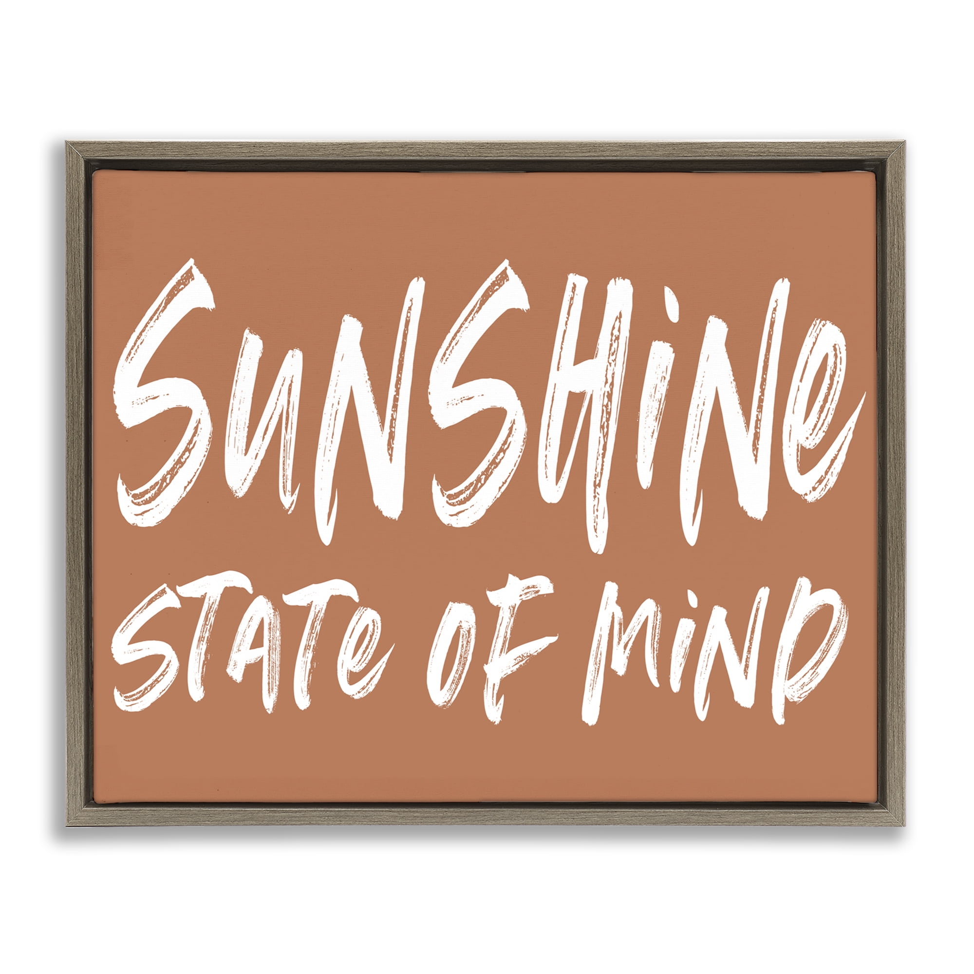 Summery Sunshine State Of Mind Brown Framed Floater Canvas Wall Art ...