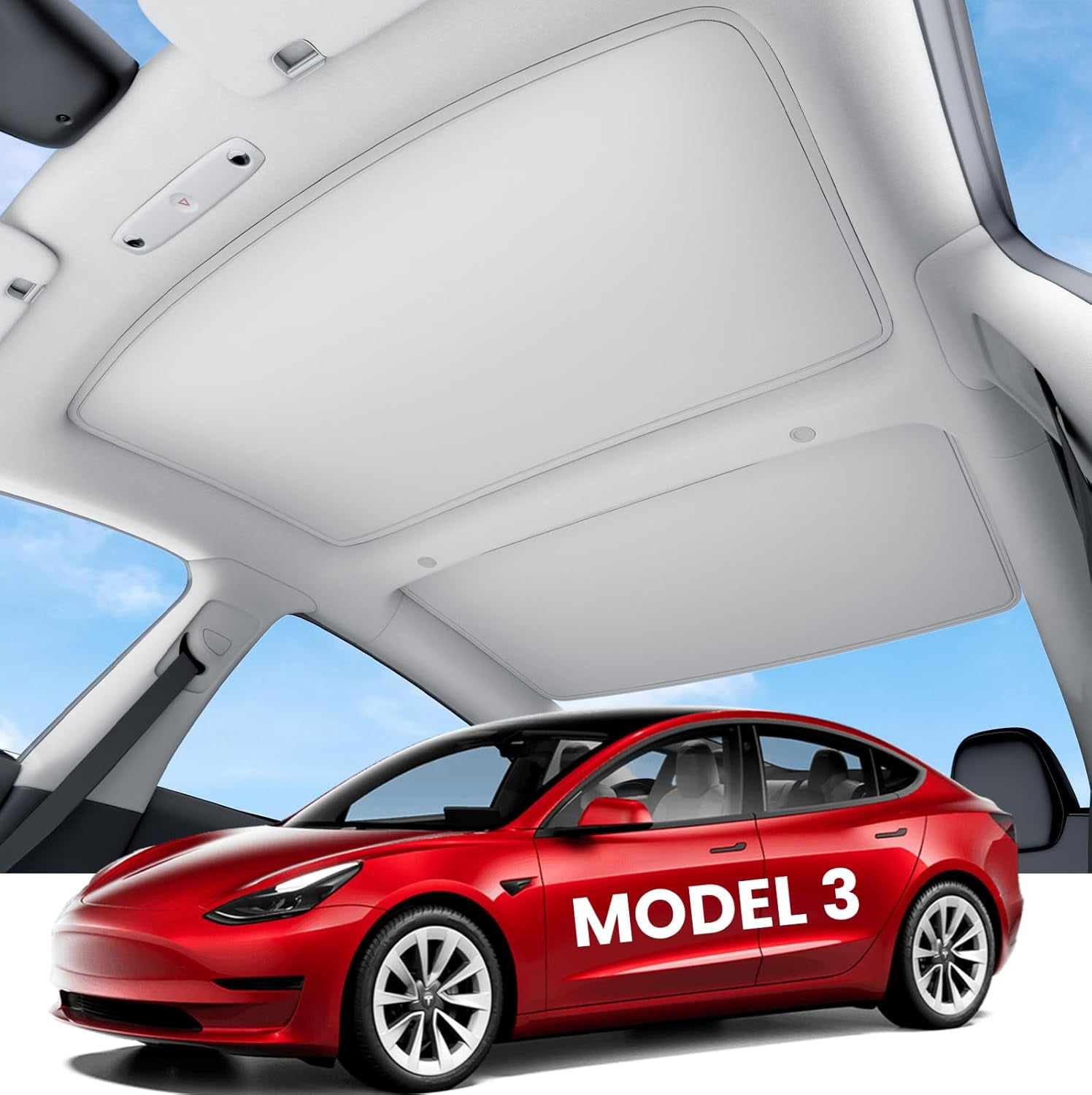 Summit 2025 Upgrade Tesla Model 3 Sunshade Roof [No-Sagging, No Gaps ...