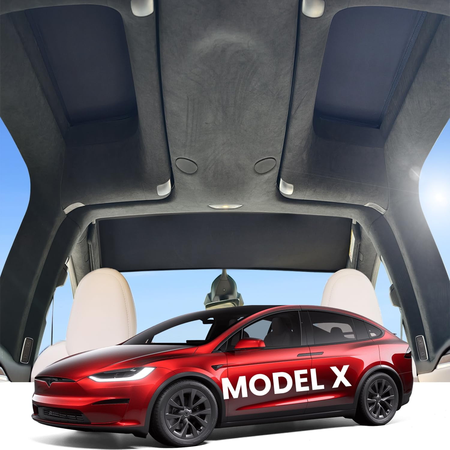 Summit 2025 Upgrade Tesla Model X Sunshade Roof [No-Sag, No Gaps] Tesla ...