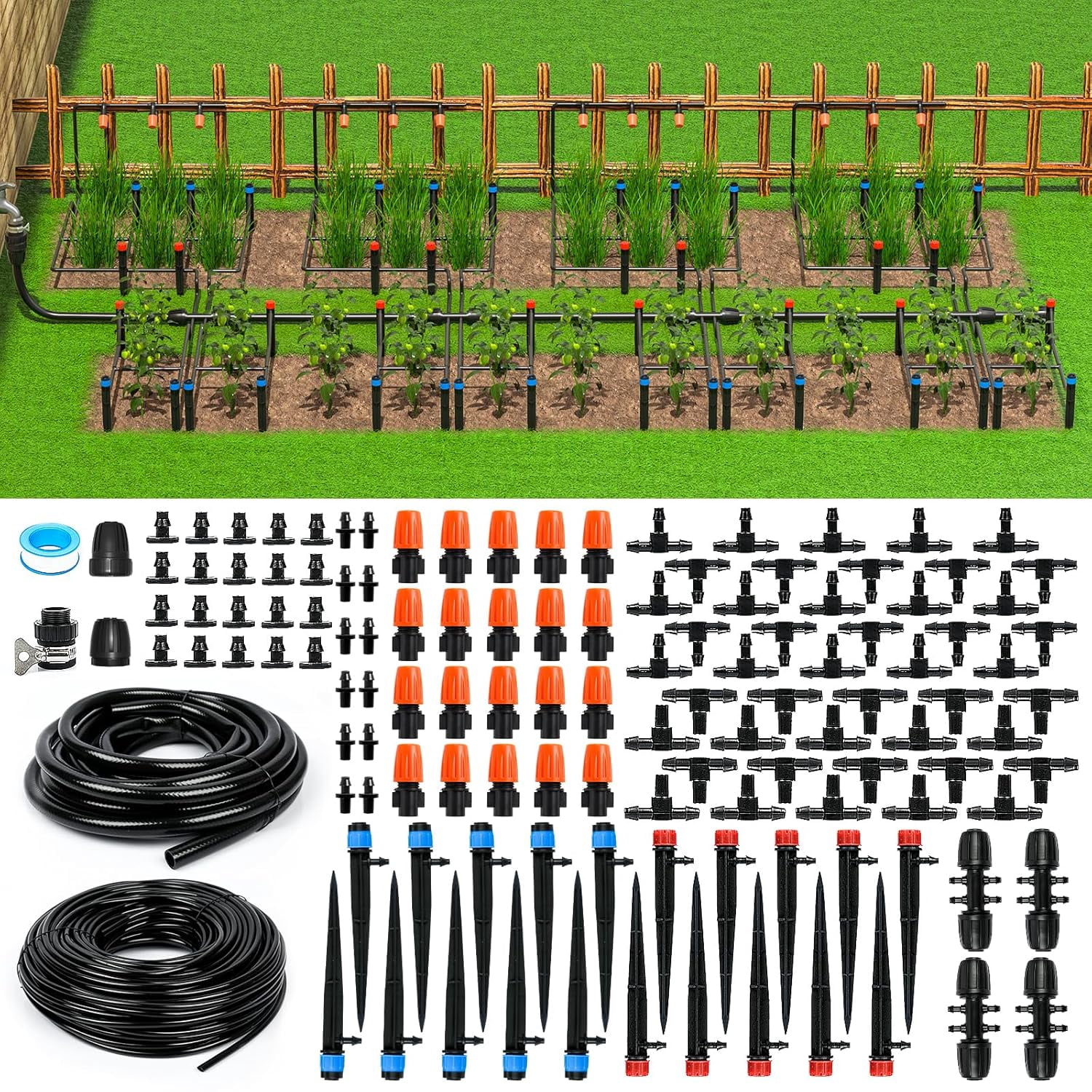 Summit 226FT Greenhouse Micro Drip Irrigation Kit, Automatic Patio ...