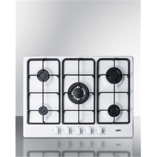 Summit 27 in. 5 Burner Gas Cooktop & White Finish - Walmart.com