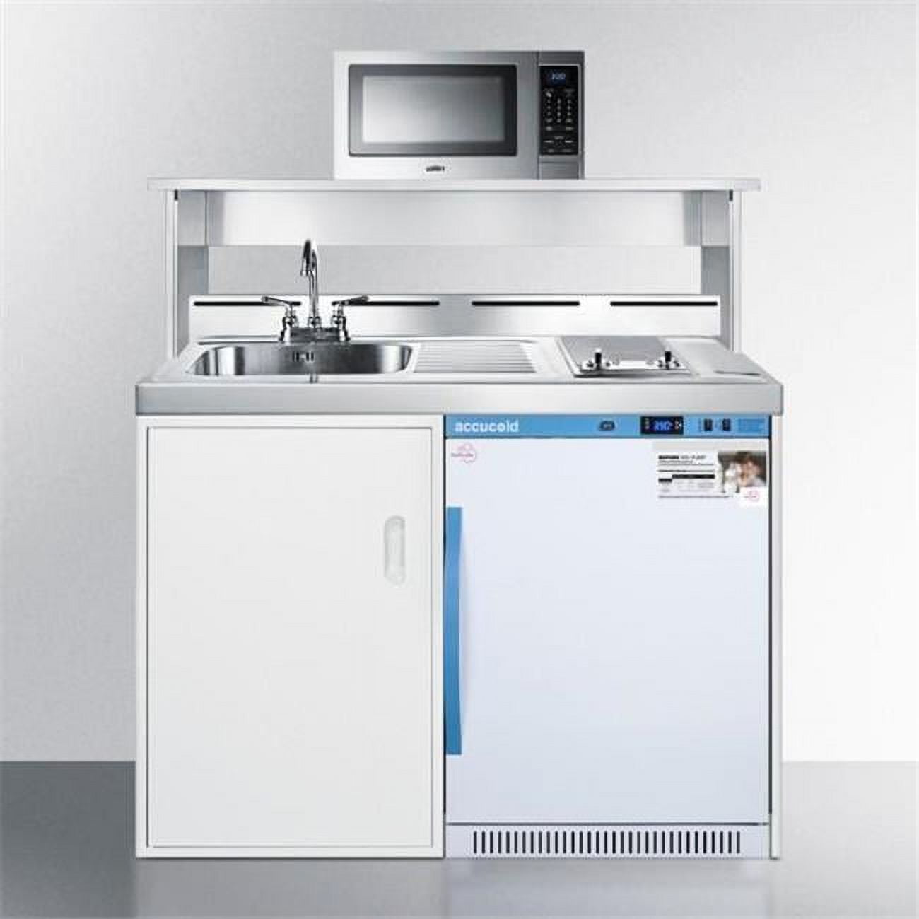 Summit 48 in. All-in-one Kitchenette with a Smooth Glass Cooktop ...