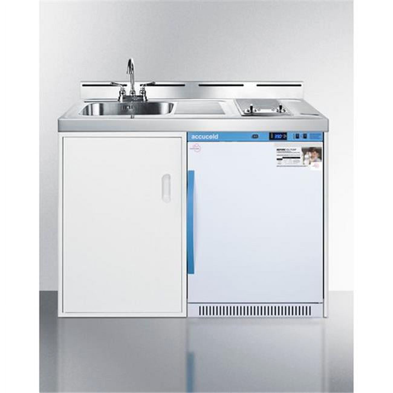 Summit 48 in. All-in-one kitchenette with a Smooth Glass Cooktop ...