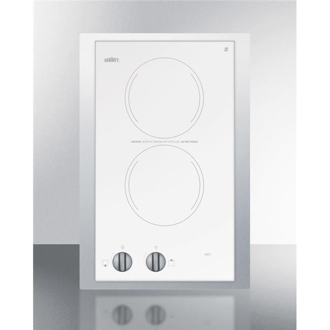 Summit Appliance 15 in. 115v 2-Burner Cooktop Trim Kit, Ceramic Glass ...