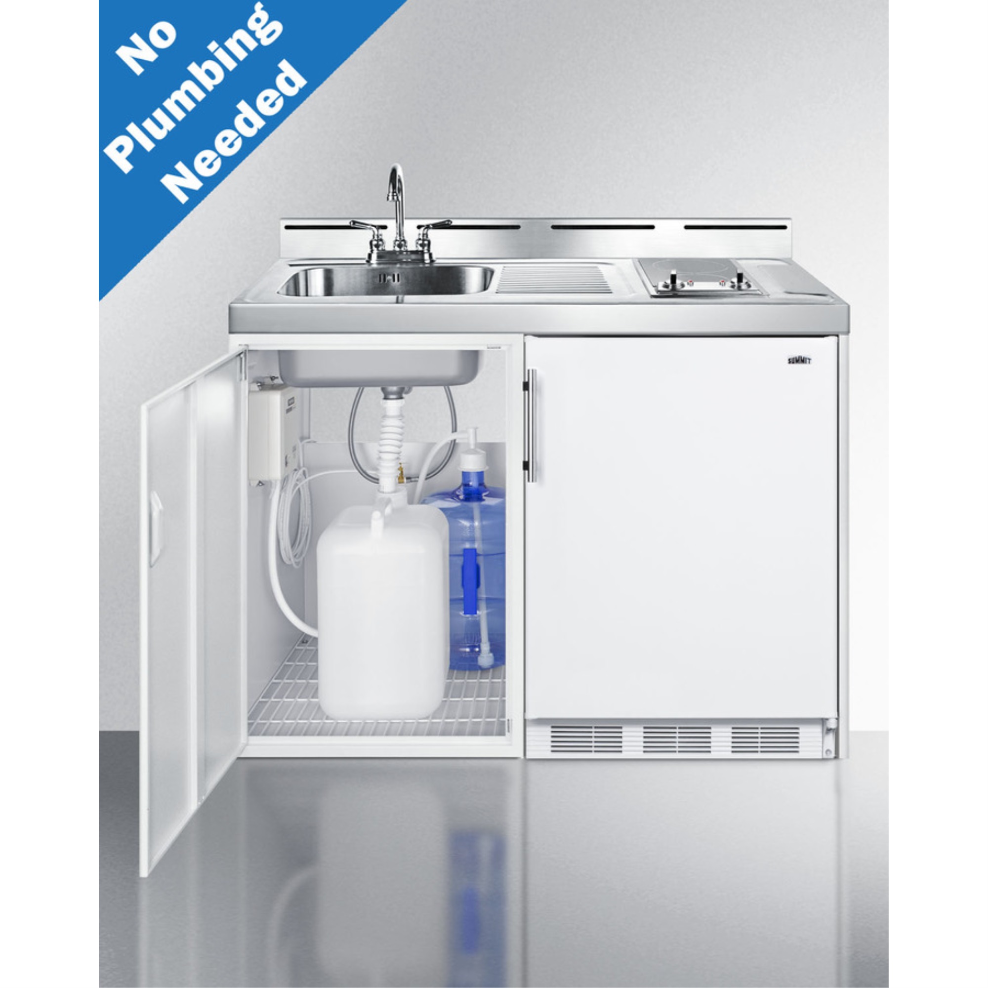 Summit Appliance C48ELGLASSPUMP 48 in. Wide All-In-One Kitchenette ...