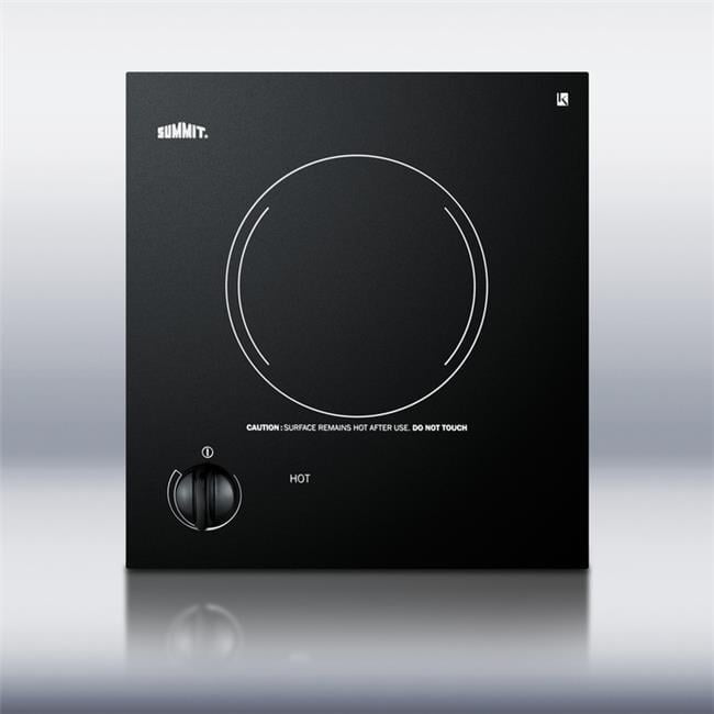 Summit Appliances 115V single burner cooktop in black ceramic glass ...
