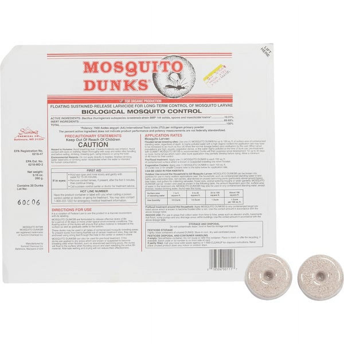 Summit Chemical Co. Mosquito Dunks Set of 20 - Outdoor Yard Bug ...