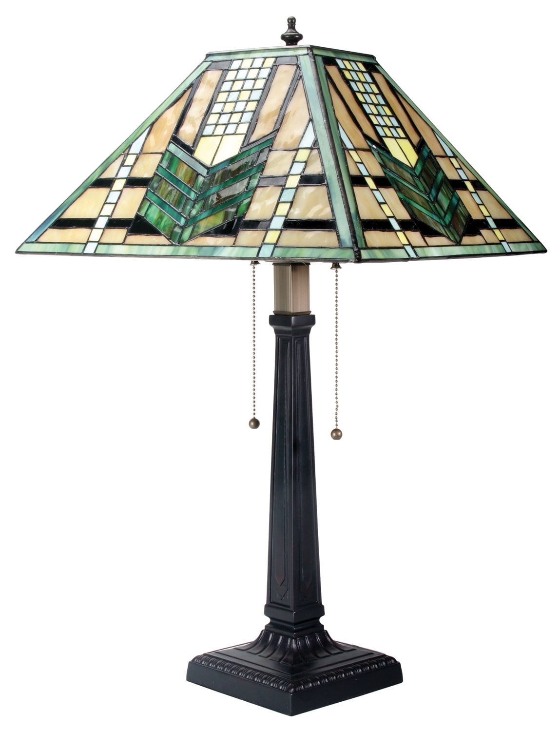 Summit Collection 26 Inch Stained Glass Pattern Shade Green Arrow ...