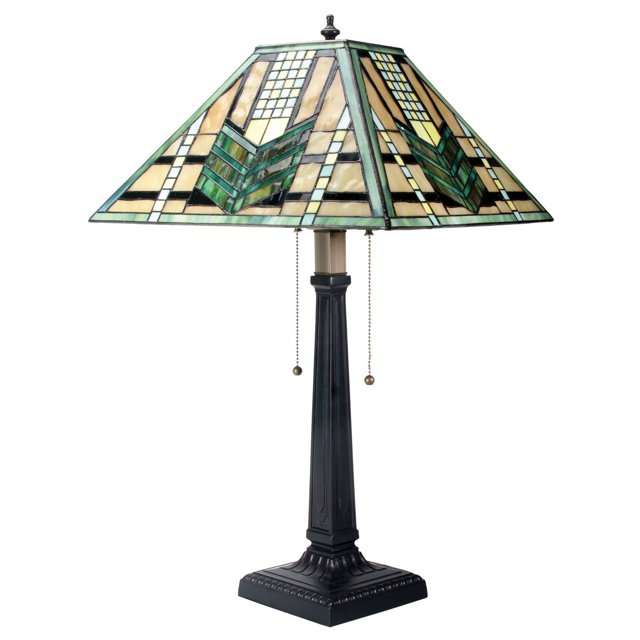 Summit Collection 26 Inch Stained Glass Pattern Shade Green Arrow ...