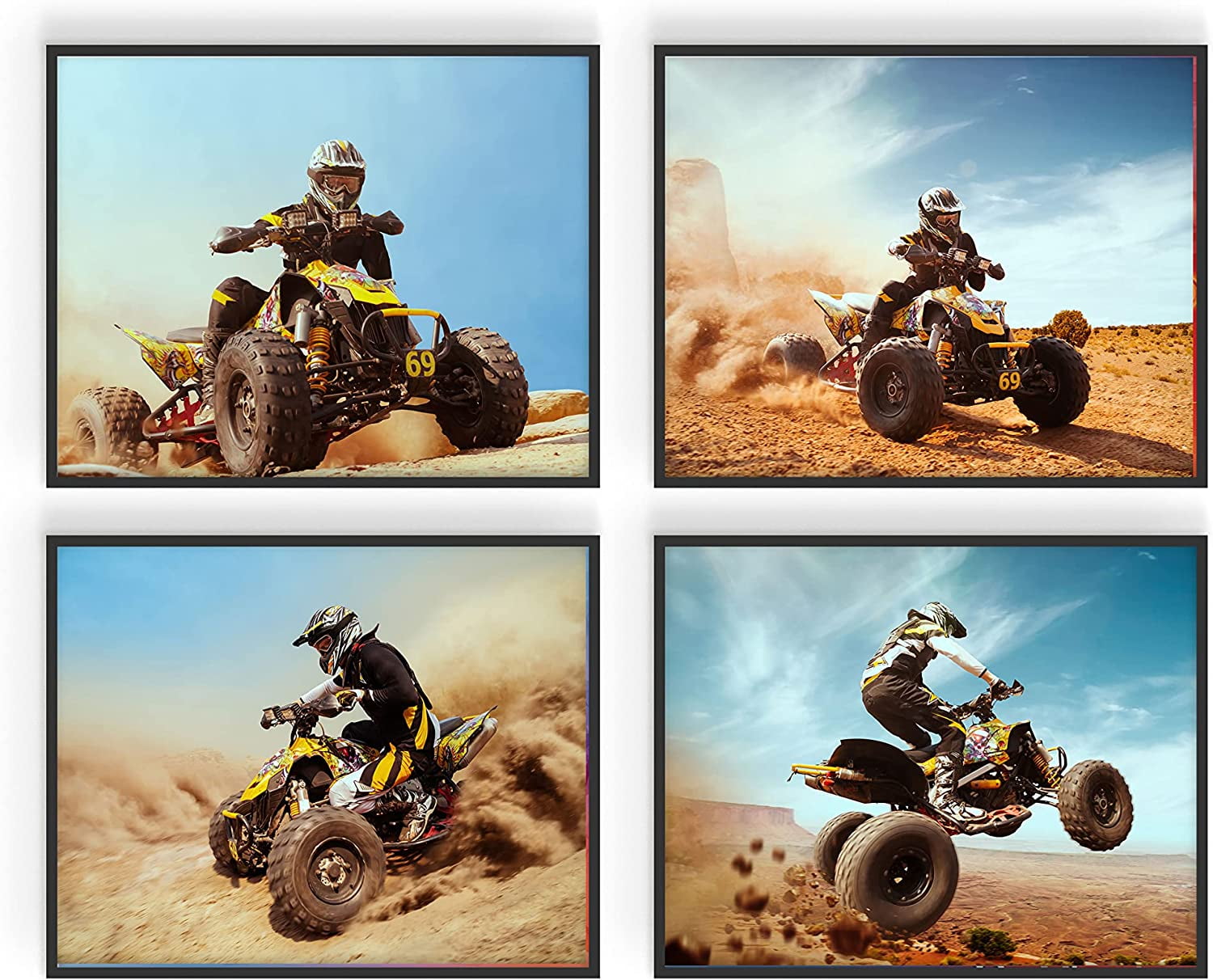 Summit Designs ATV Four Wheeler Motocross Wall Art Decor Prints, Boys ...