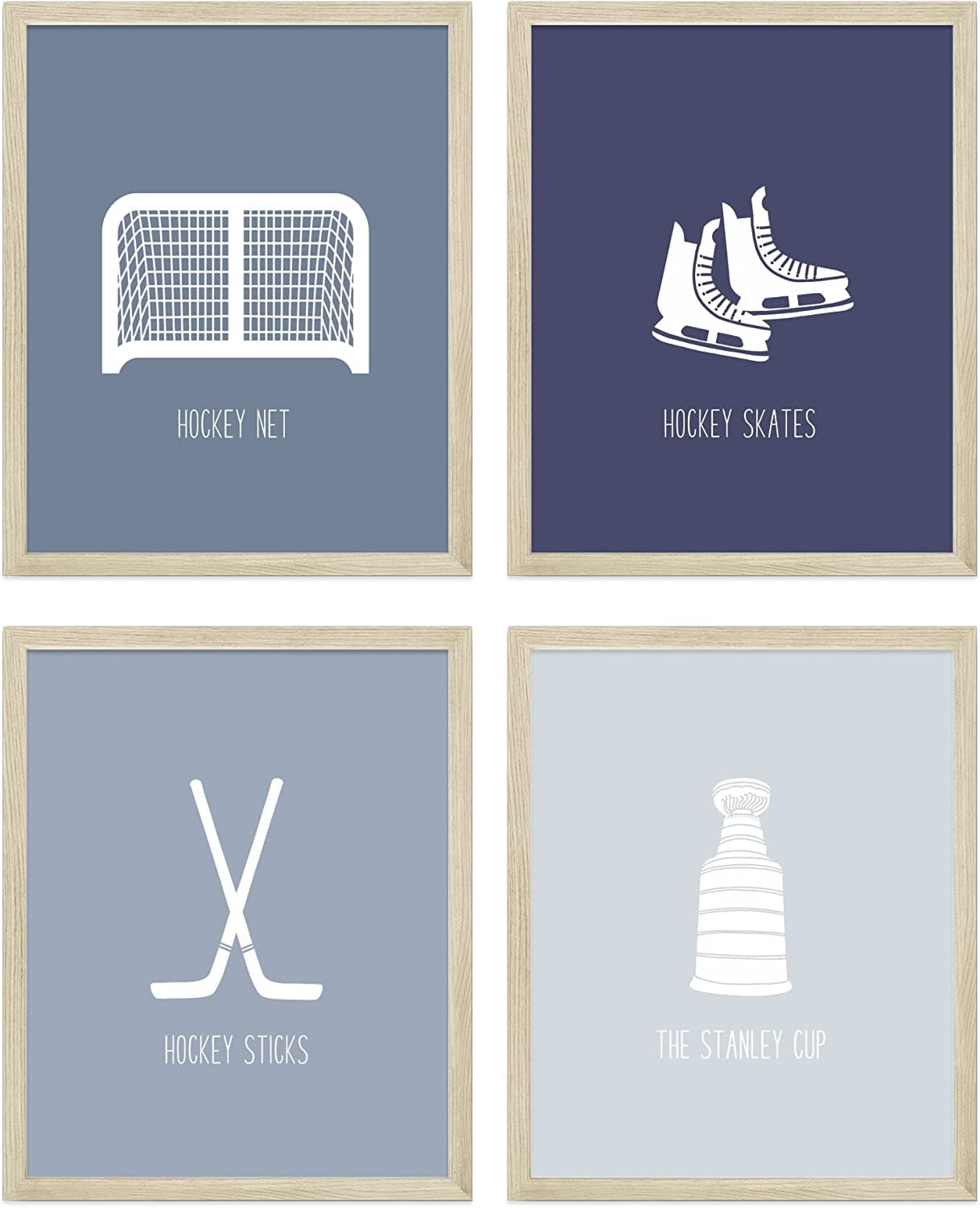 Summit Designs Hockey Nursery Bedroom Wall Art Decor Prints, Hockey ...