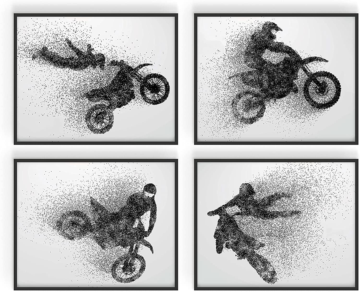 Summit Designs Motocross Wall Art Prints, Dirt Bike Race Decor for Men ...