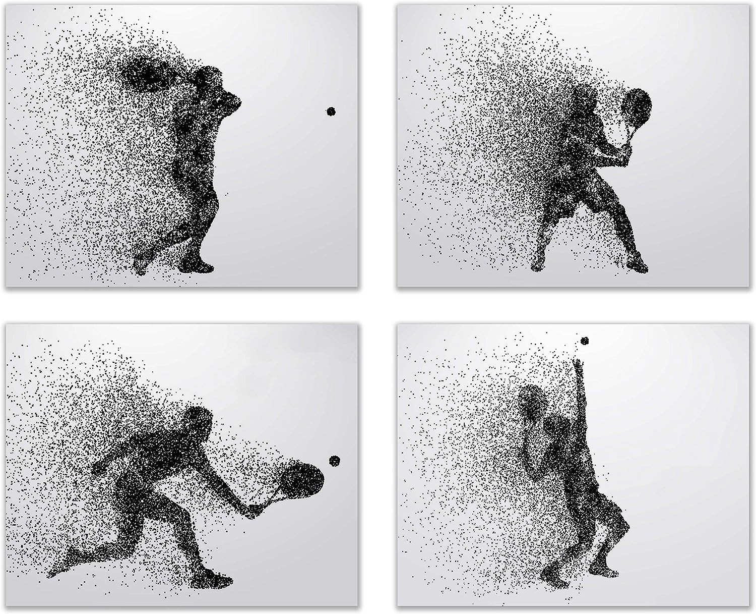 Summit Designs Tennis Wall Art Prints - Silhouette – Set of 4 (8x10 ...