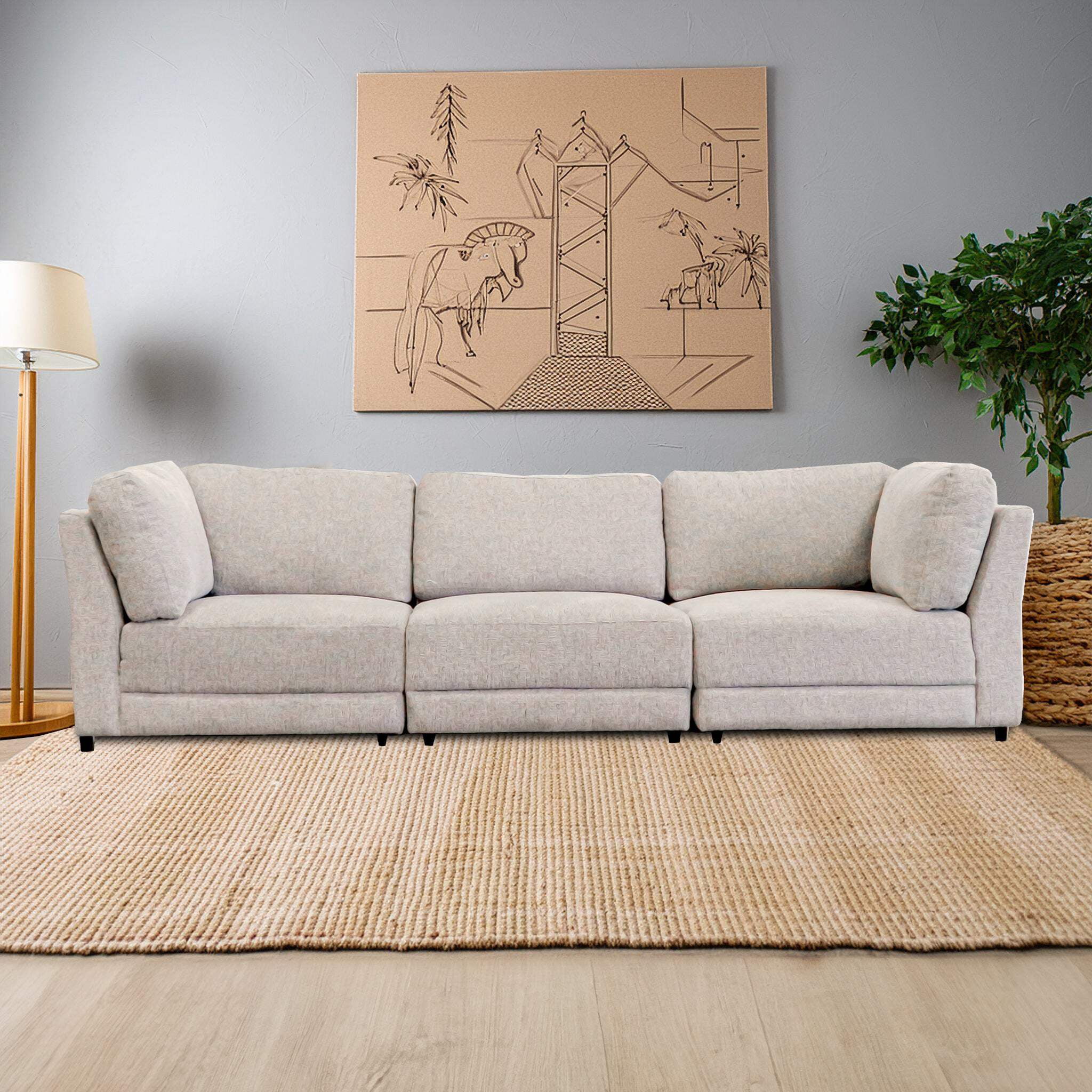 Summit Grey Modular Sectional 3 Seat Configuration Grey Wood Polyester ...