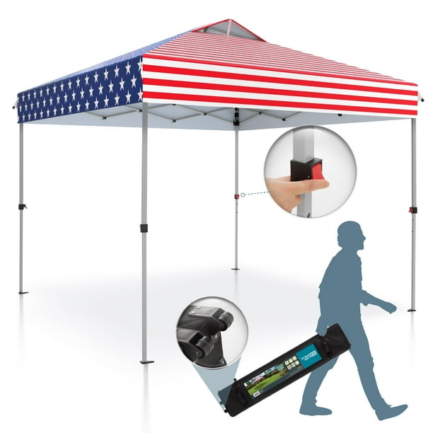Summit Living 10 x 10ft Pop up Canopy Tent Straight Legs Instant Canopy ...
