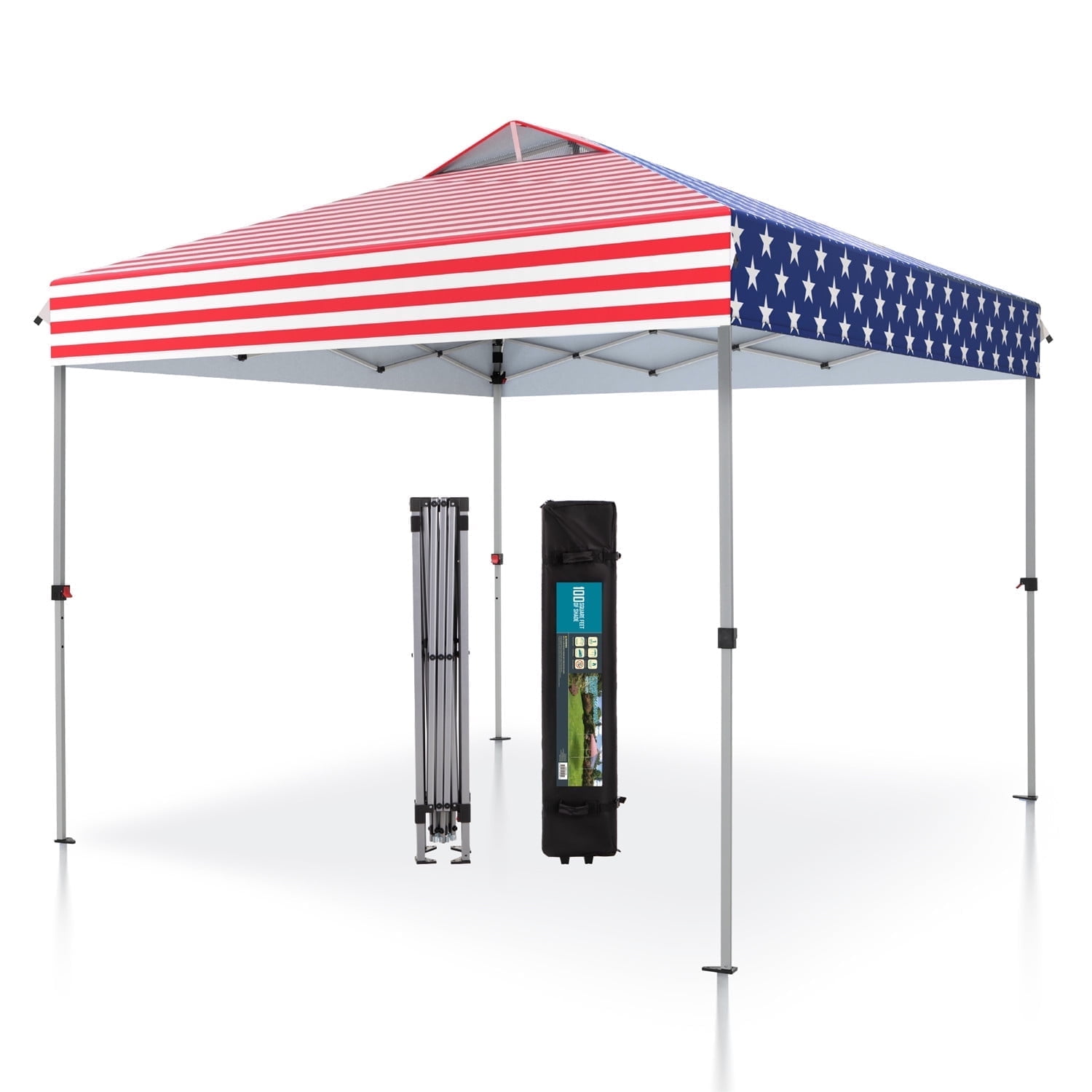 Summit Living 10 x 10ft Pop up Canopy Tent Straight Legs Instant Canopy ...