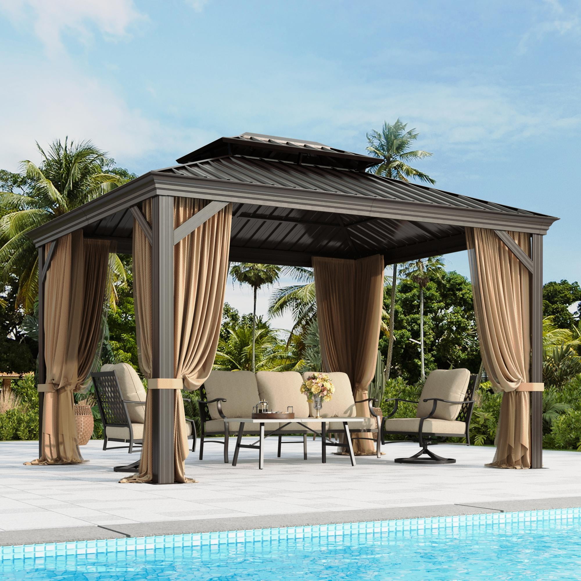 Summit Living 10' x 12' Outdoor Hardtop Gazebo Aluminum Frame ...