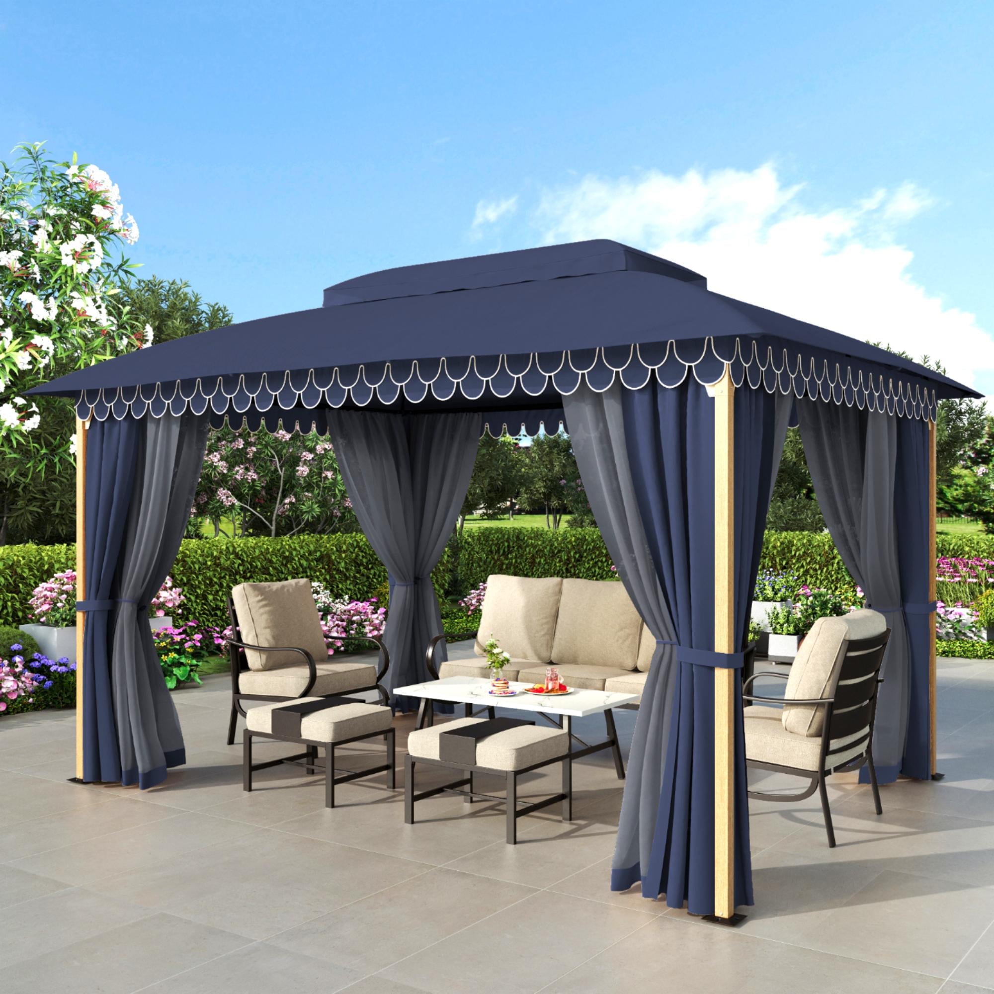 Summit Living 10'x13' Outdoor Patio Gazebo Heavy Duty Gazebos Canopy ...