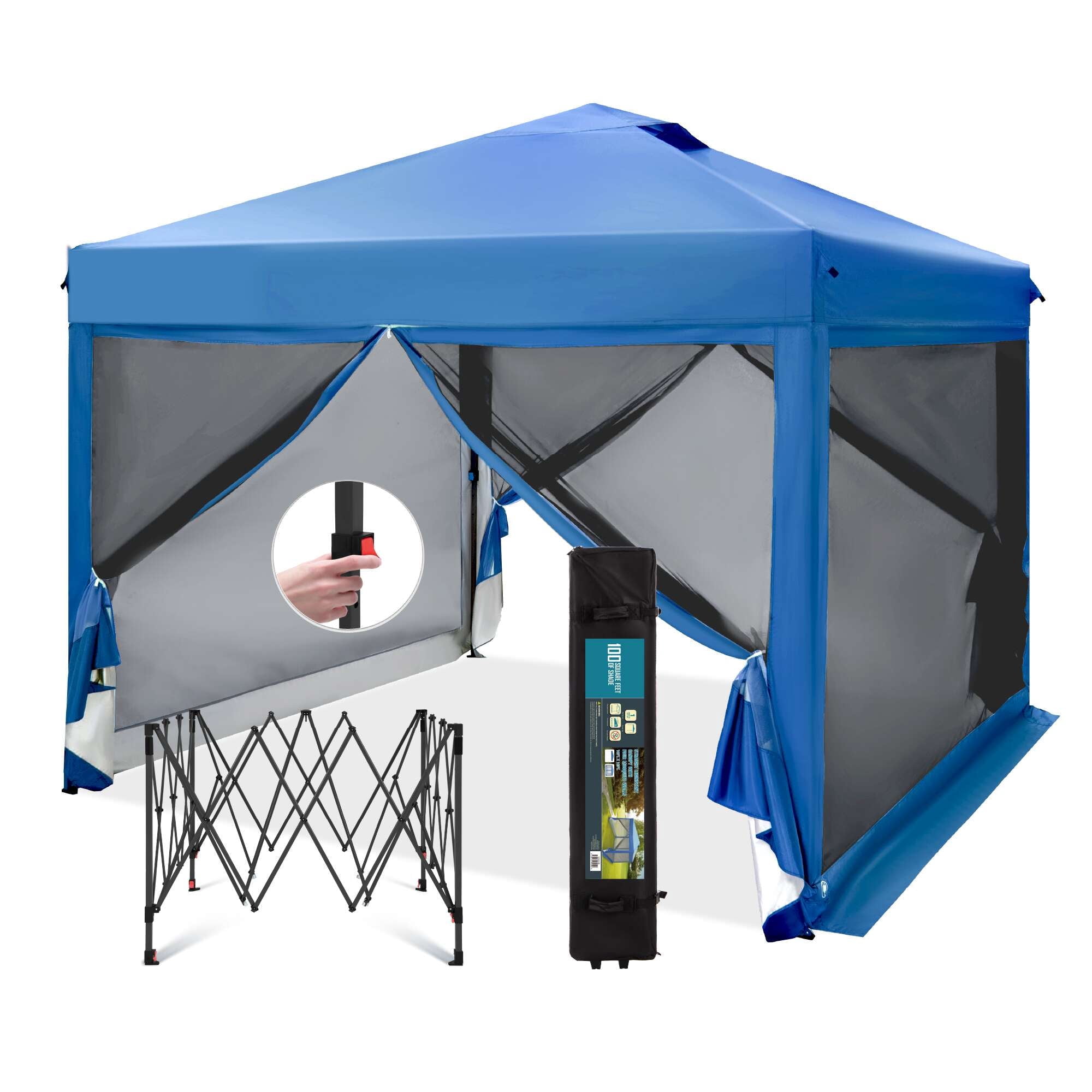 Summit Living 10x10ft Outdoor Pop up Canopy Tents with Netting Event ...