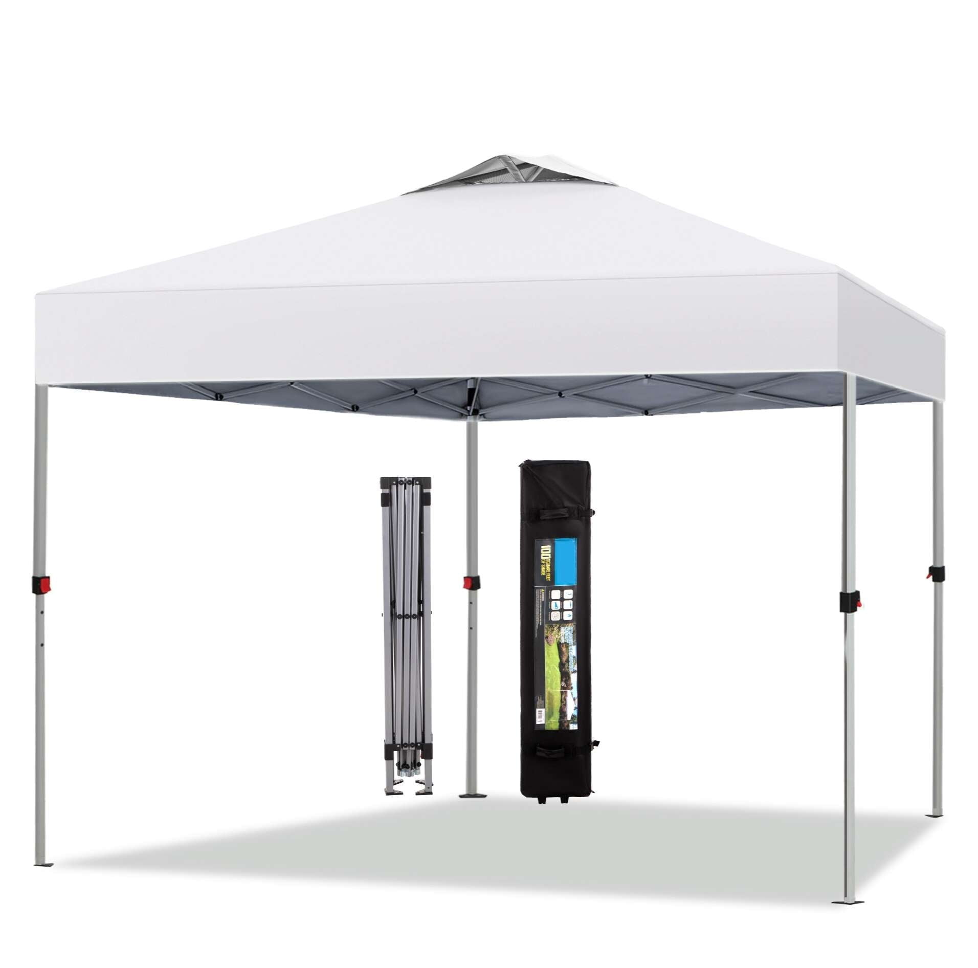 Summit Living 10 x 10 ft Pop-up Canopy Tent Straight Legs Instant ...