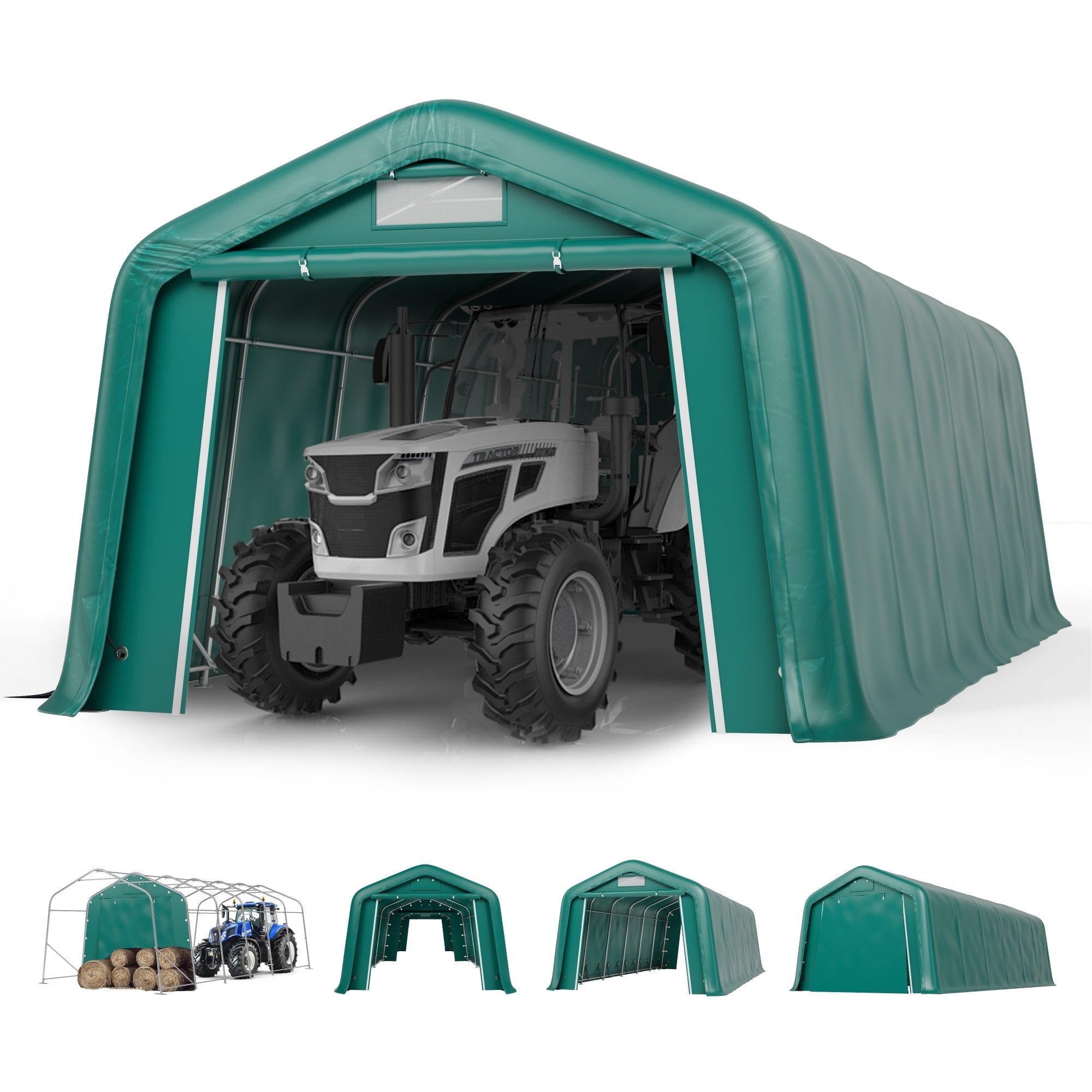 Summit Living 11 x 24 x 8.4 FT Green All-Weather Outdoor Portable ...