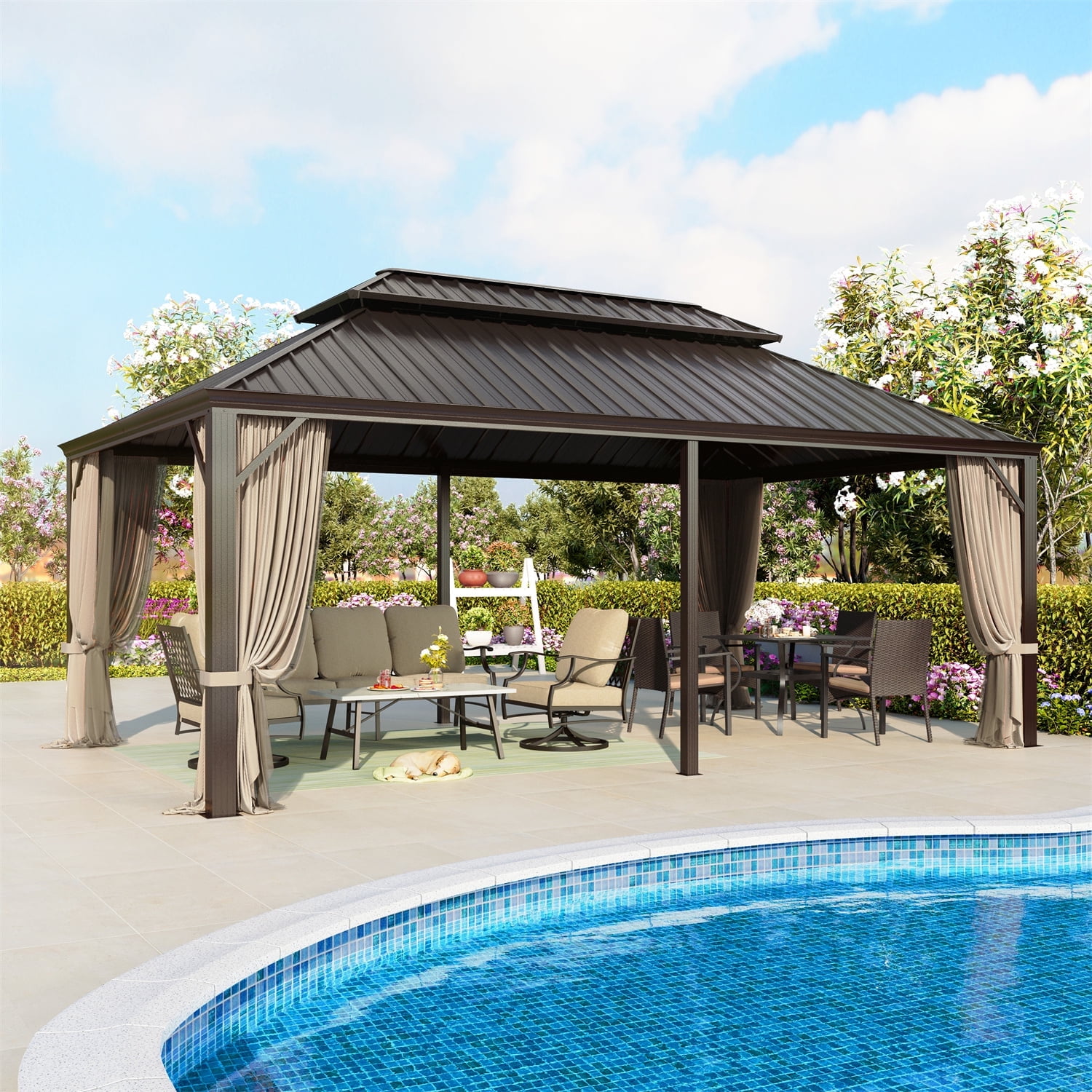 Summit Living Gazebo for shaded comfort in hotel outdoors - Walmart ...