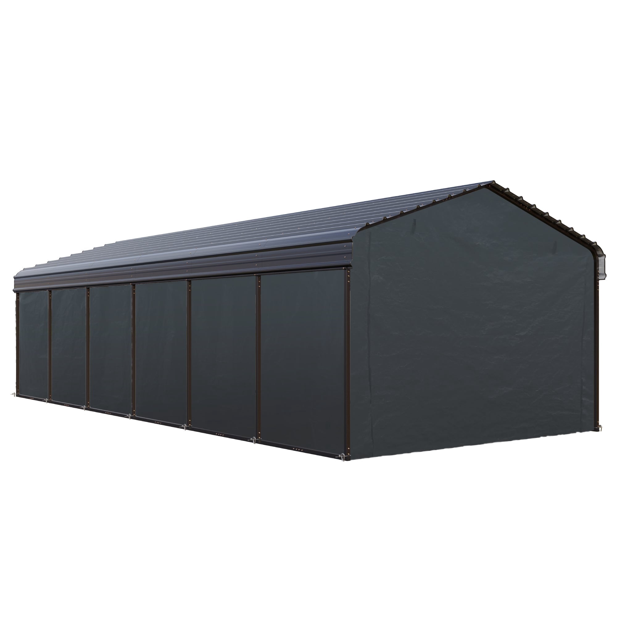 SUMMIT LIVING 12 x 30 ft Metal Carport with Galvanized Steel Panel Roof ...