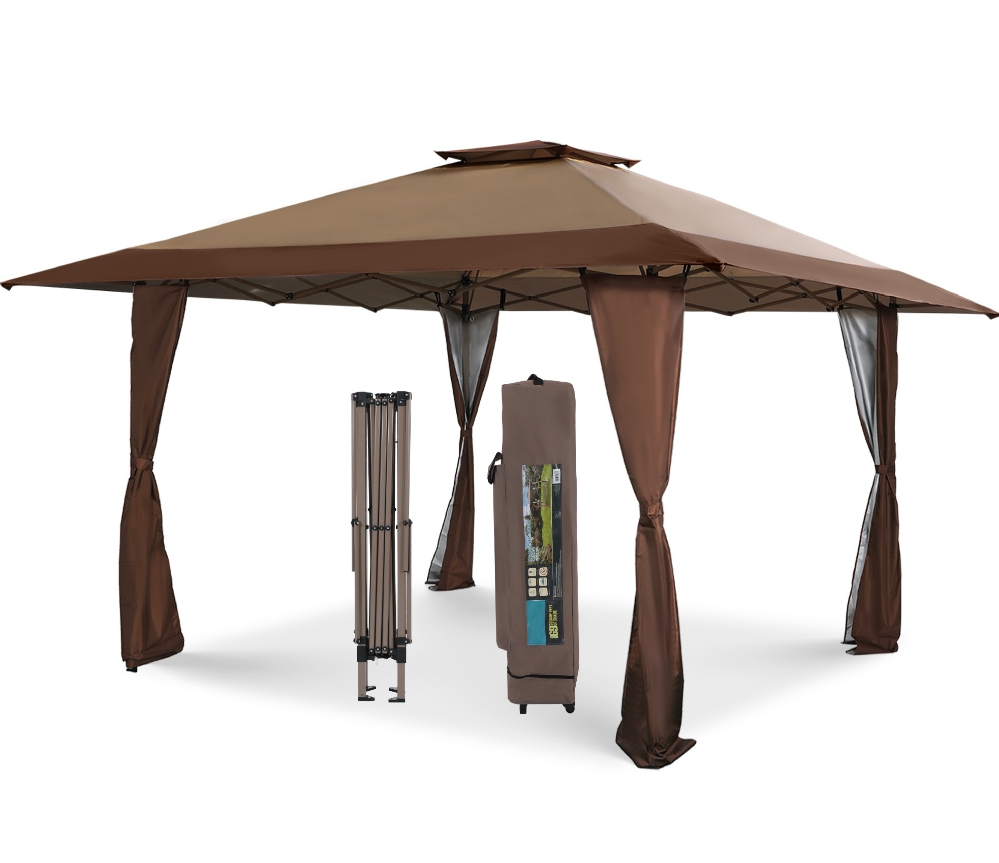 ShelterLogic 191" x 111" Beige Dome Outdoor Canopy - Walmart.com