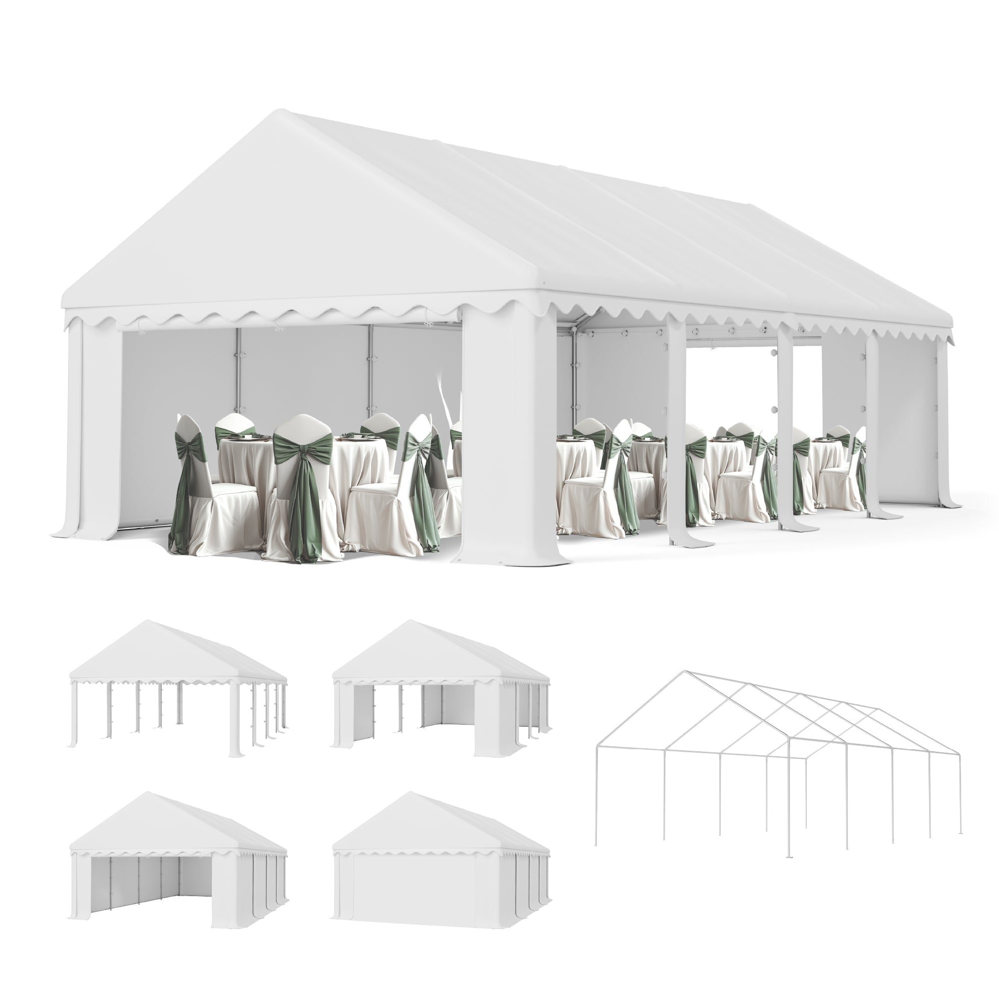 Summit Living 16 x 26 x 9.4 FT Party Tent with Removable Sidewalls ...
