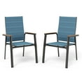 Summit Living 2-Piece Outdoor Patio Dining Stackable Chairs with ...