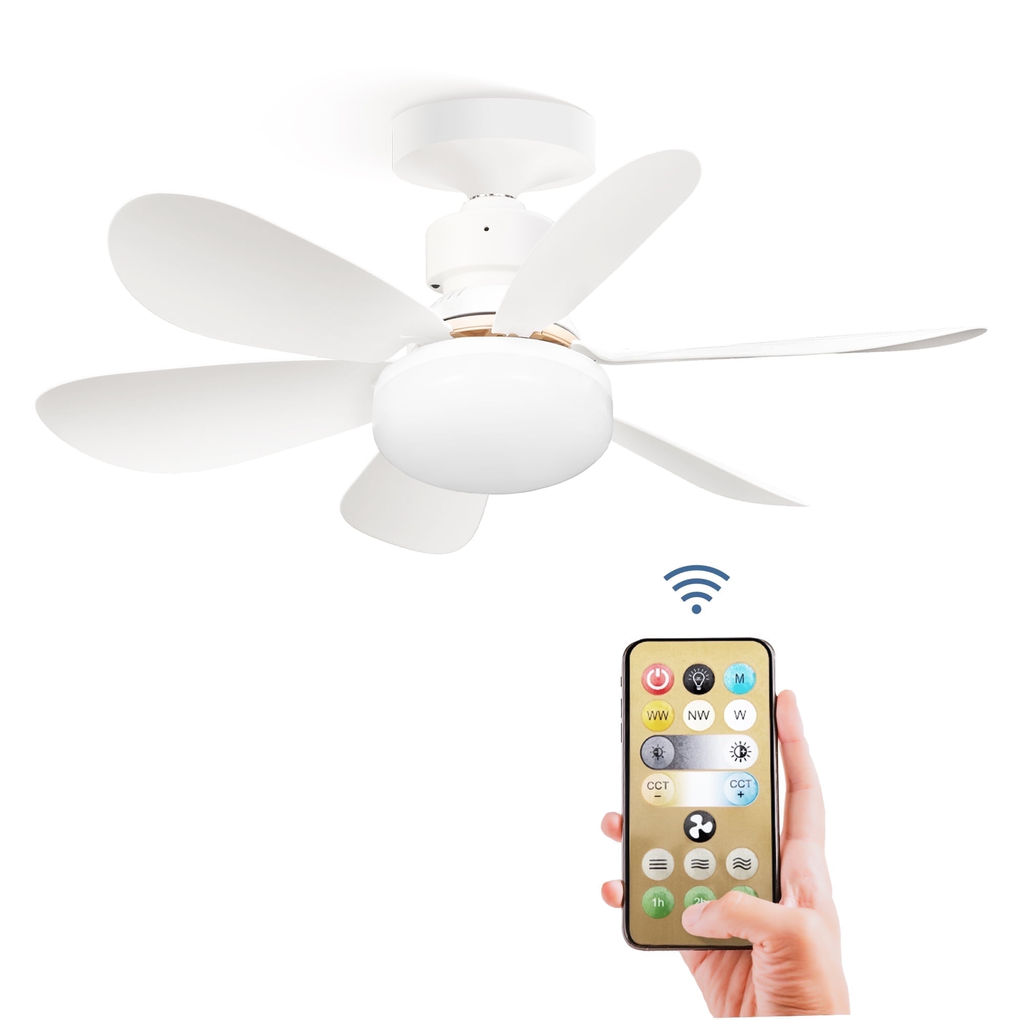 Summit Living 20.5" Acrylic Ceiling Fan with LED Light, Remote Control ...