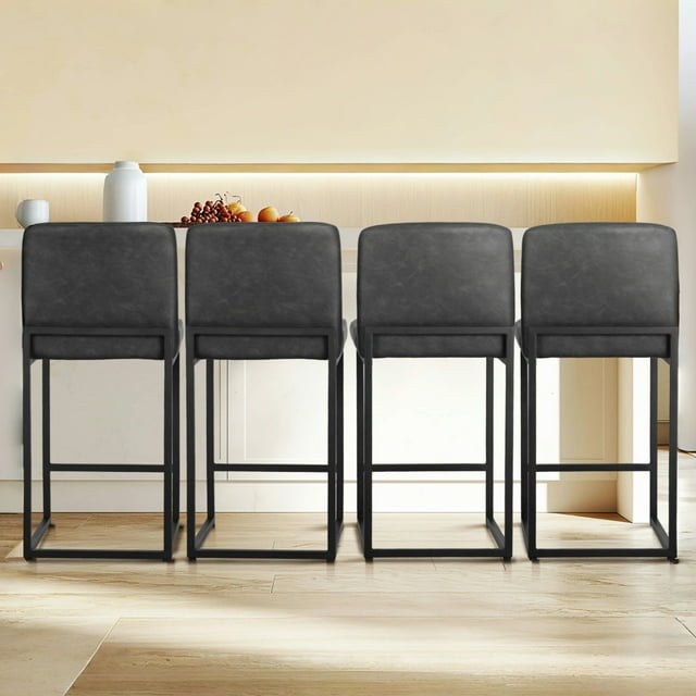 Summit Living 24 inch Bar Stools with Back Set of 4 for Kitchen Dining ...
